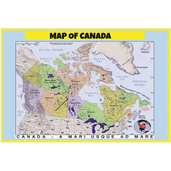Map of Canada - Glossy Heavy Paper Wall Map Poster Print Perfect for Classrooms and Homes ...