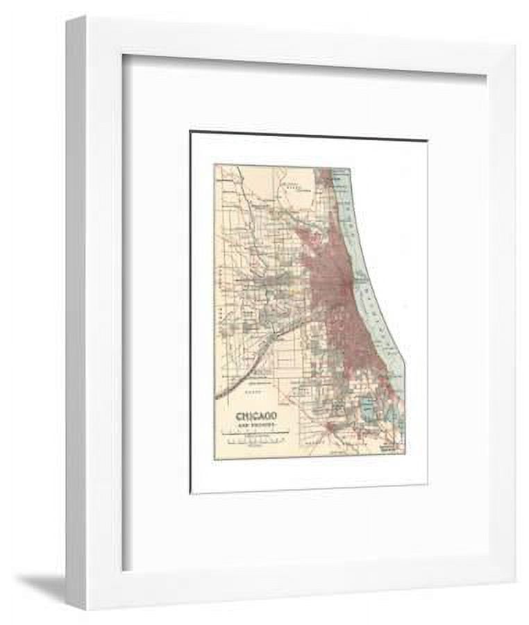 Map of Chicago (C. 1900), Maps, Framed Art Print Wall Art by ...