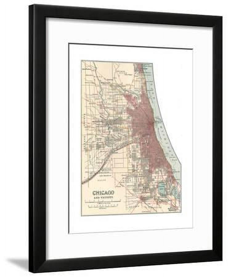 Map of Chicago (C. 1900), Maps, Framed Art Print Wall Art by ...