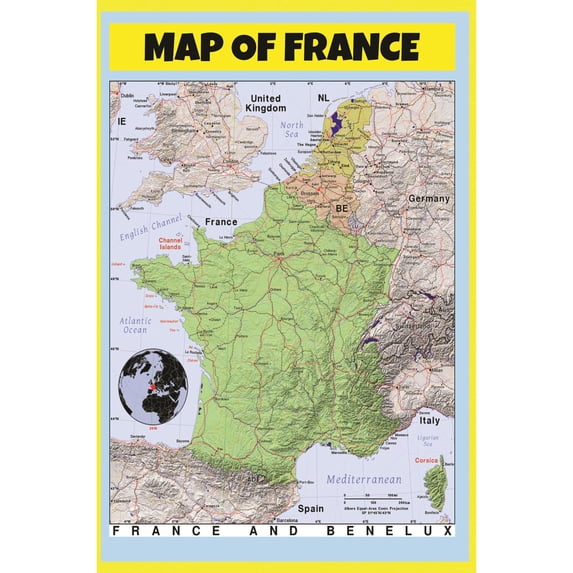 Map of France - Laminated Wall Map Poster Print Perfect for Classrooms ...