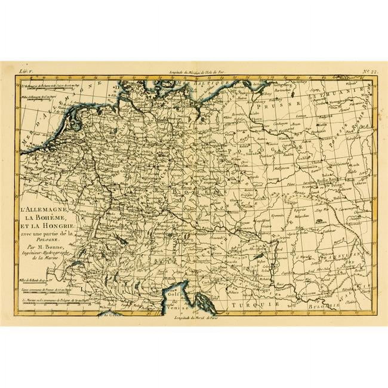 Map of Germany Bohemia & Hungary Circa.1760 From Atlas De Toutes Les ...