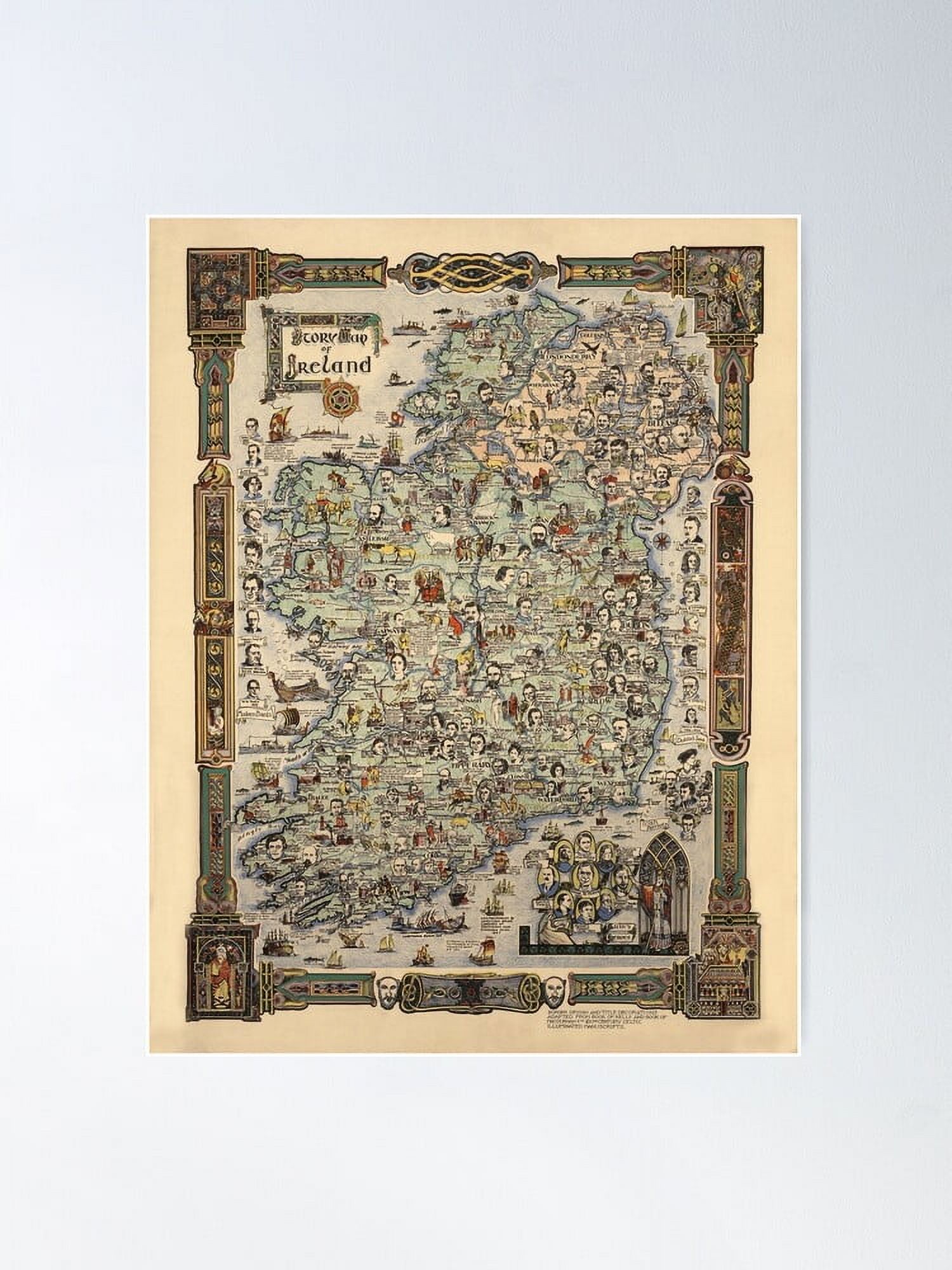 Map of Ireland Poster - Walmart.com