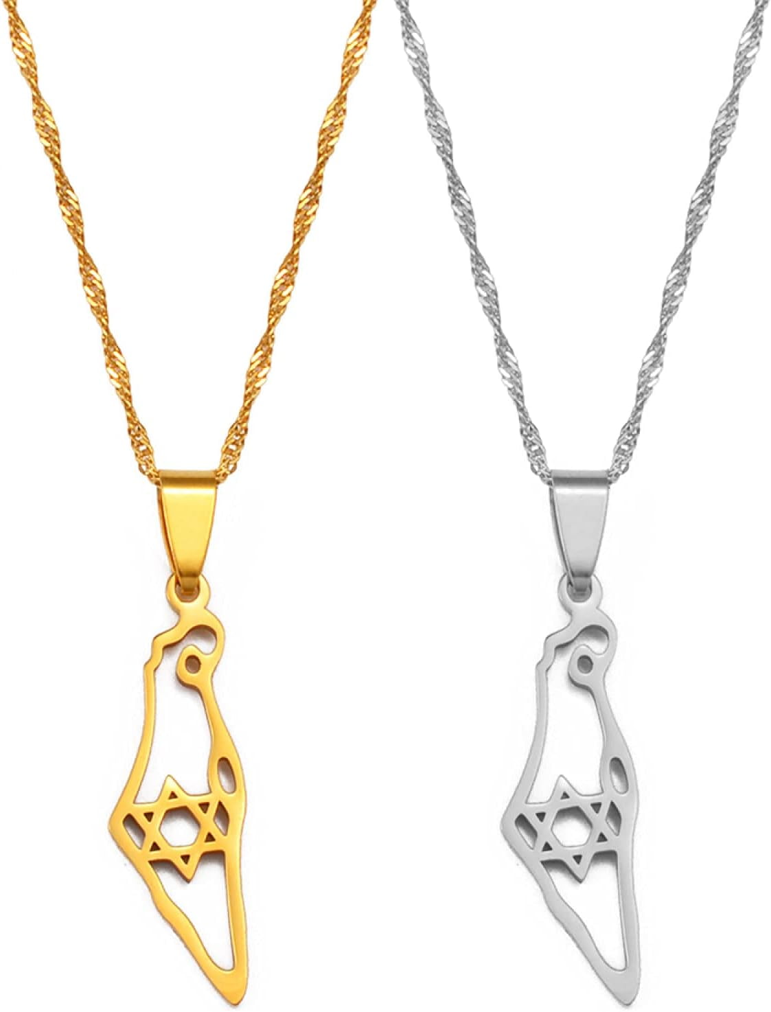 Map of Israel Pendant Necklaces - Charm African Country Maps Flag Thin ...