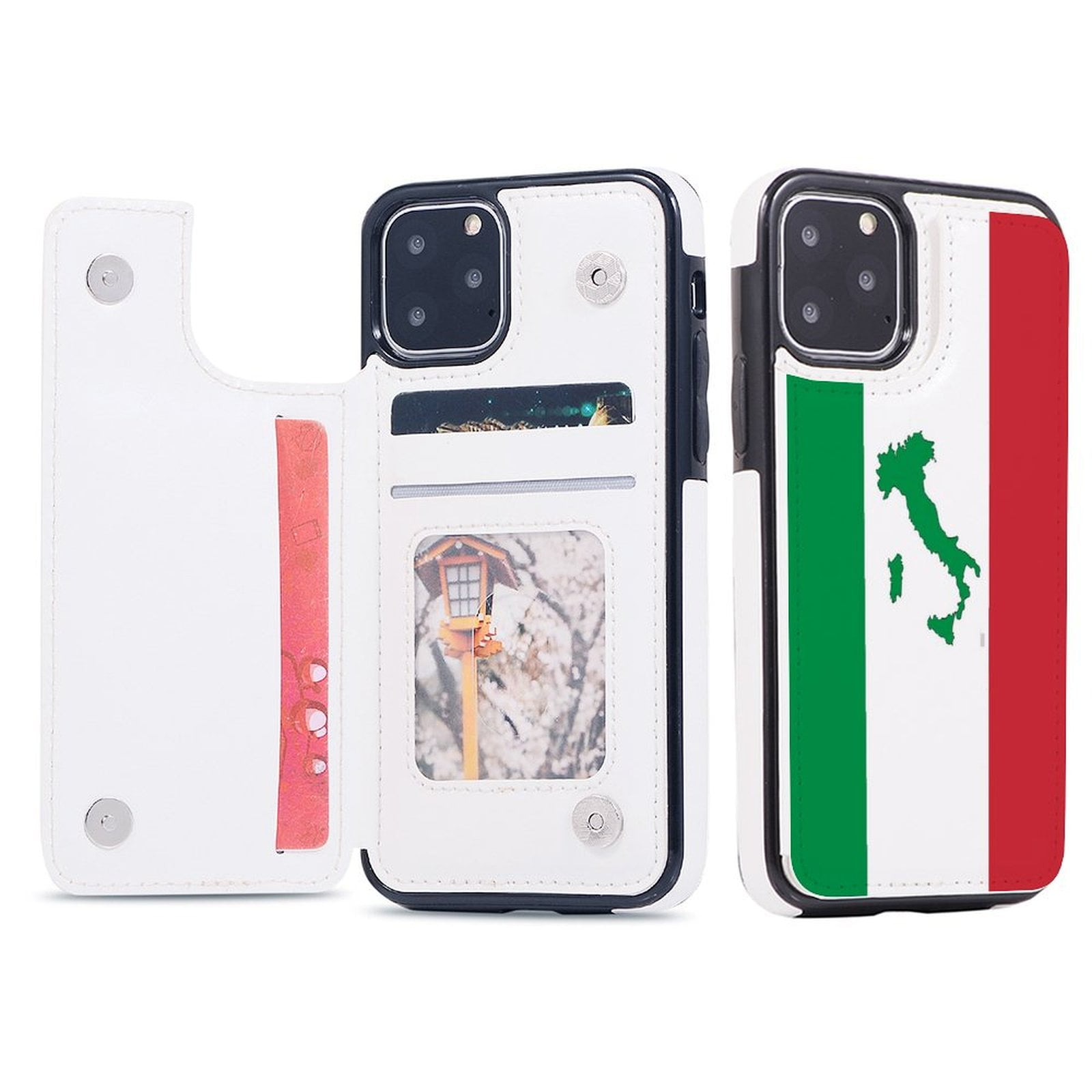Map of Italy - Italian Flag Leather Wallet Case for iPhone 16 15 14 13 12 11 Pro Max Wallet Case ...