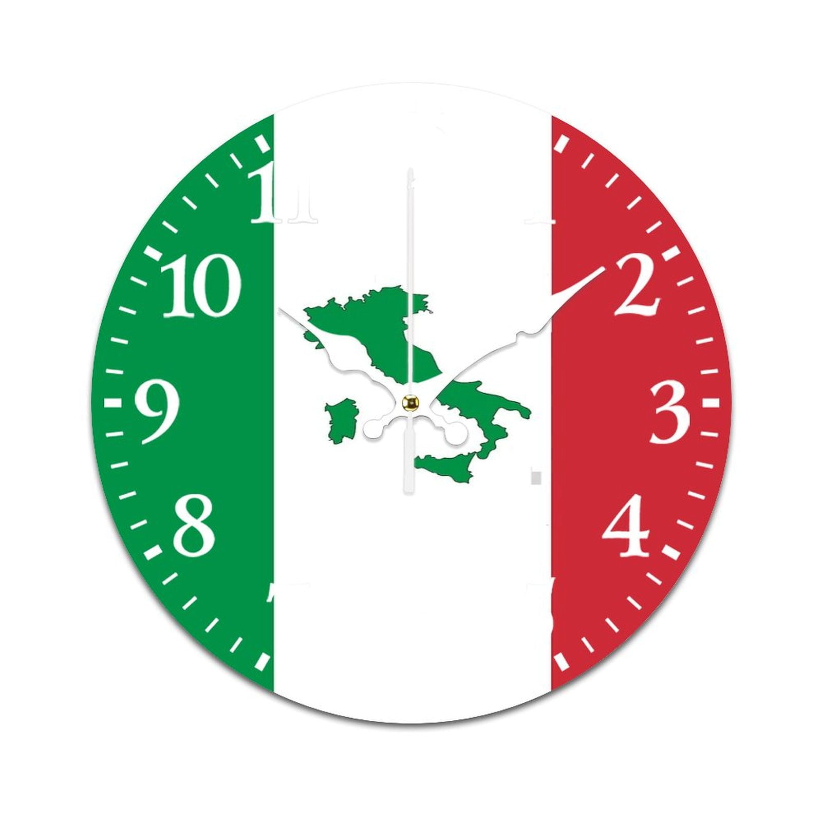 Map of Italy - Italian Flag Wall Clock Modern Design Clocks Wall ...