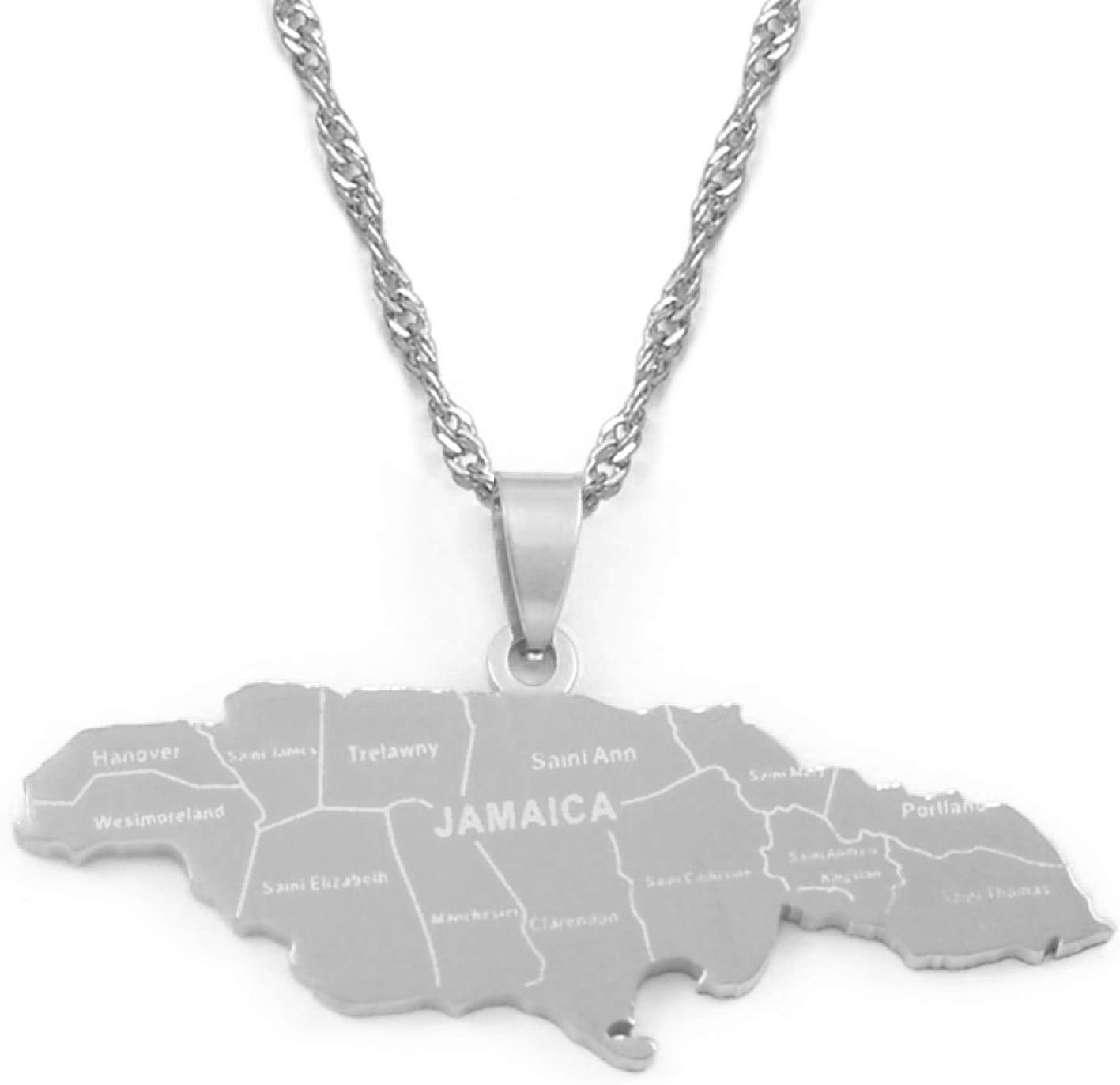 Map of Jamaica Pendant Necklaces - Ethnic Charm Patriotic Africa Map ...