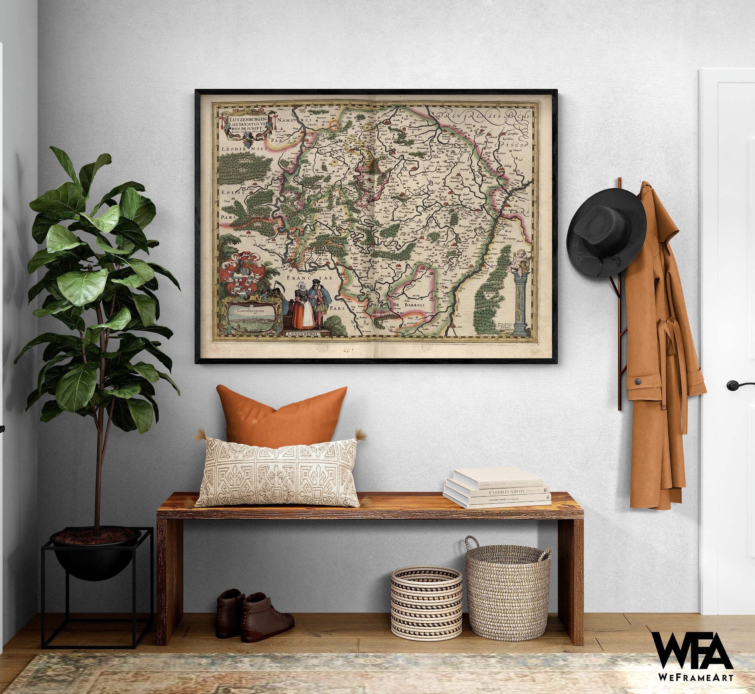 Map of Luxembourg, International Maps Print, Europe Office Decor ...