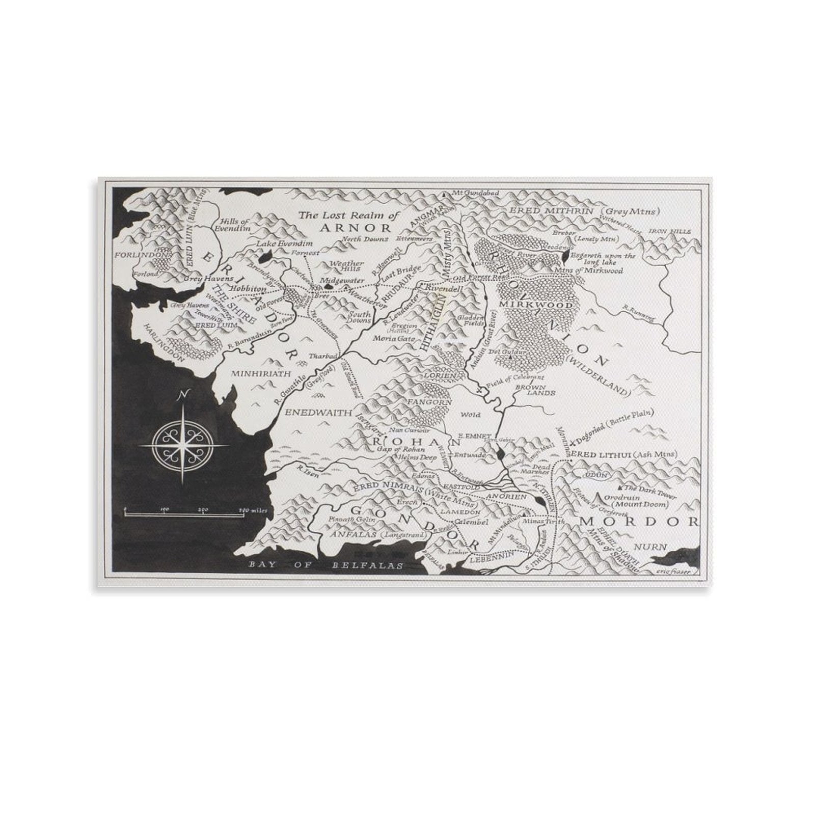 Map of Middle Earth Poster Artworks Canvas Poster Room Aesthetic Wall ...