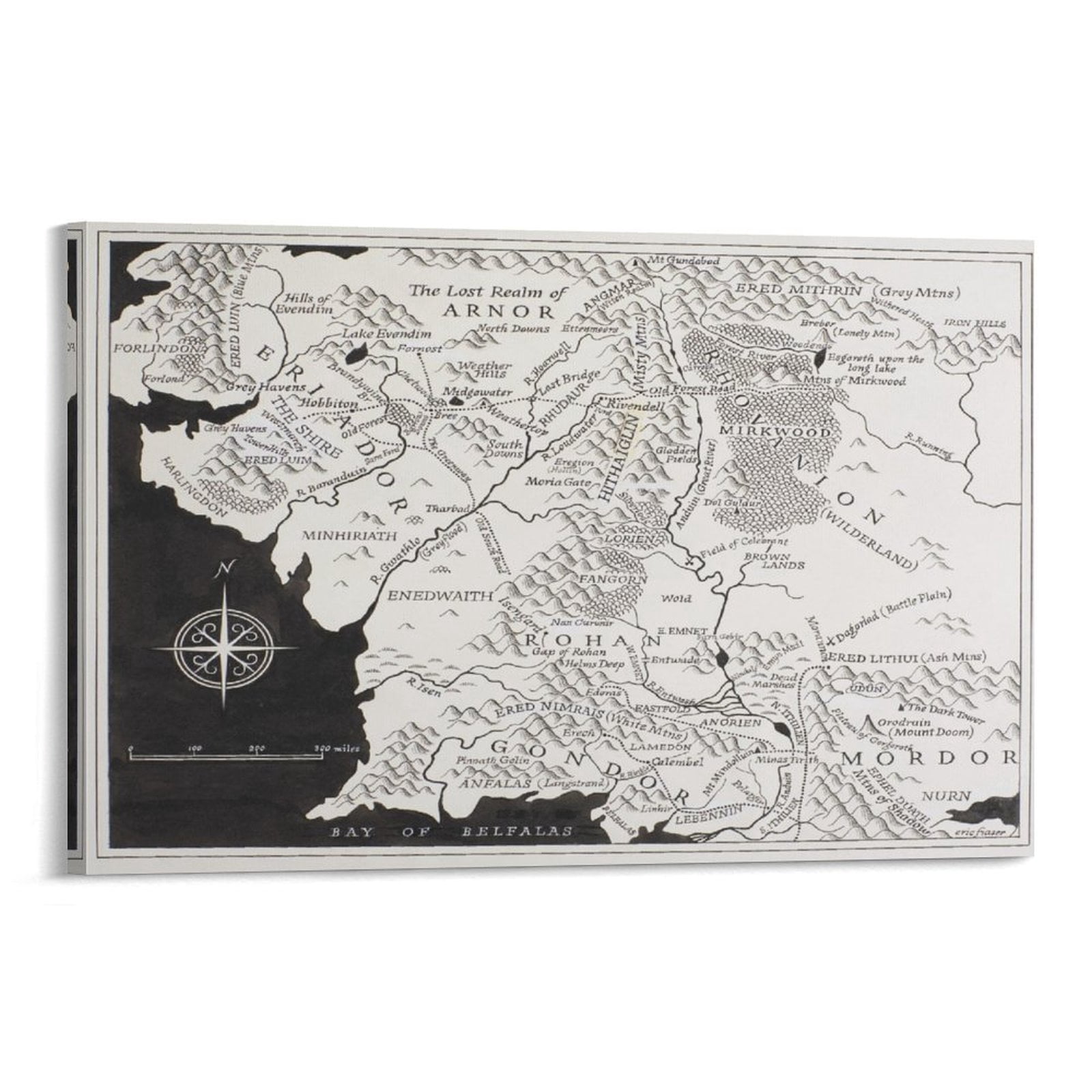 Map of Middle Earth Poster Posters Art Print Wall Photo Paint Poster ...