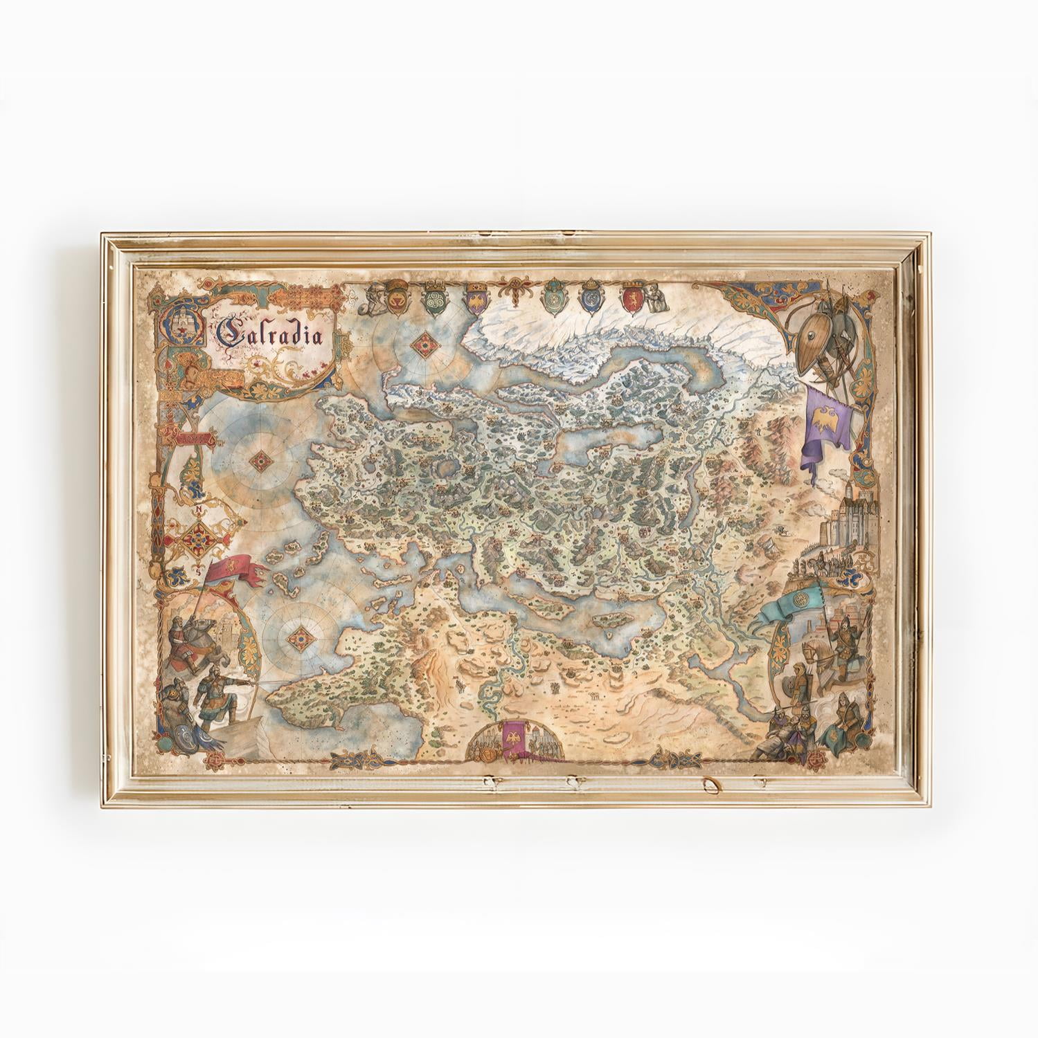 Map of Mount & Blade 2 Wall Art, Old Maps Wall Art, Decorative Wall Art ...