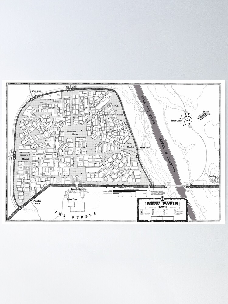 Map of New Pavis Poster - Walmart.com