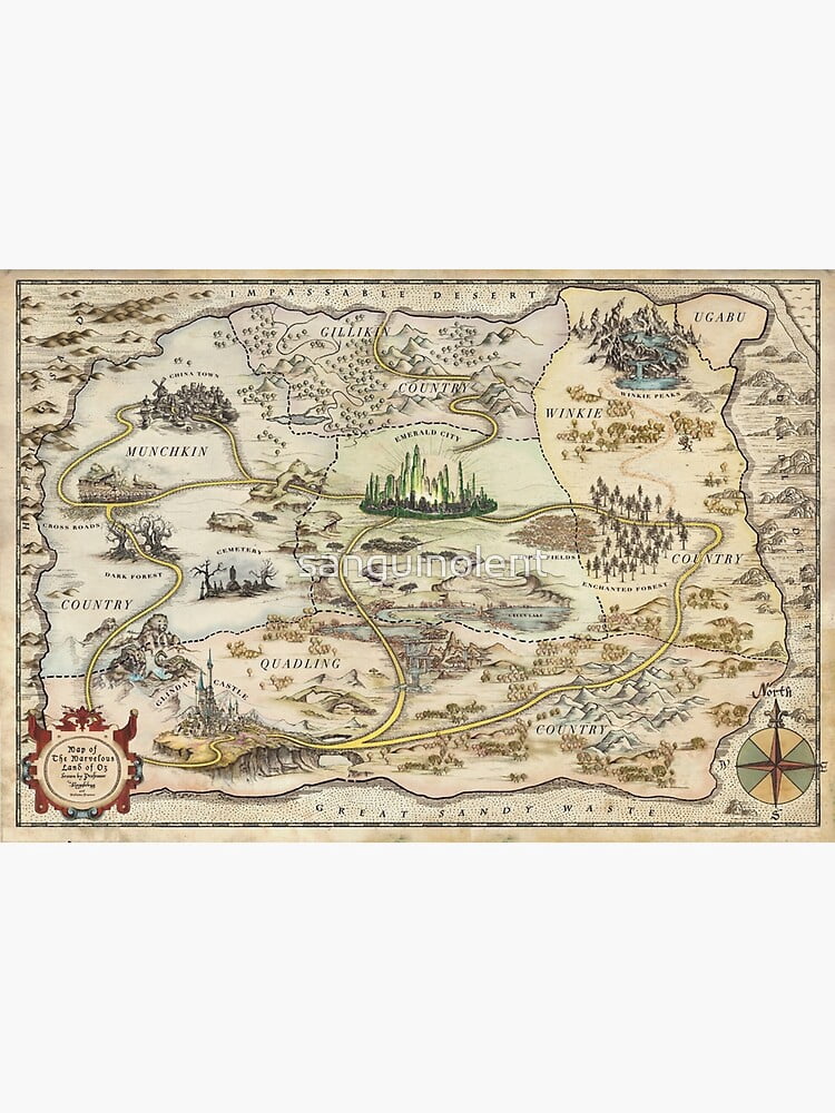 Map of OZ Poster Framed-unframed - Walmart.com