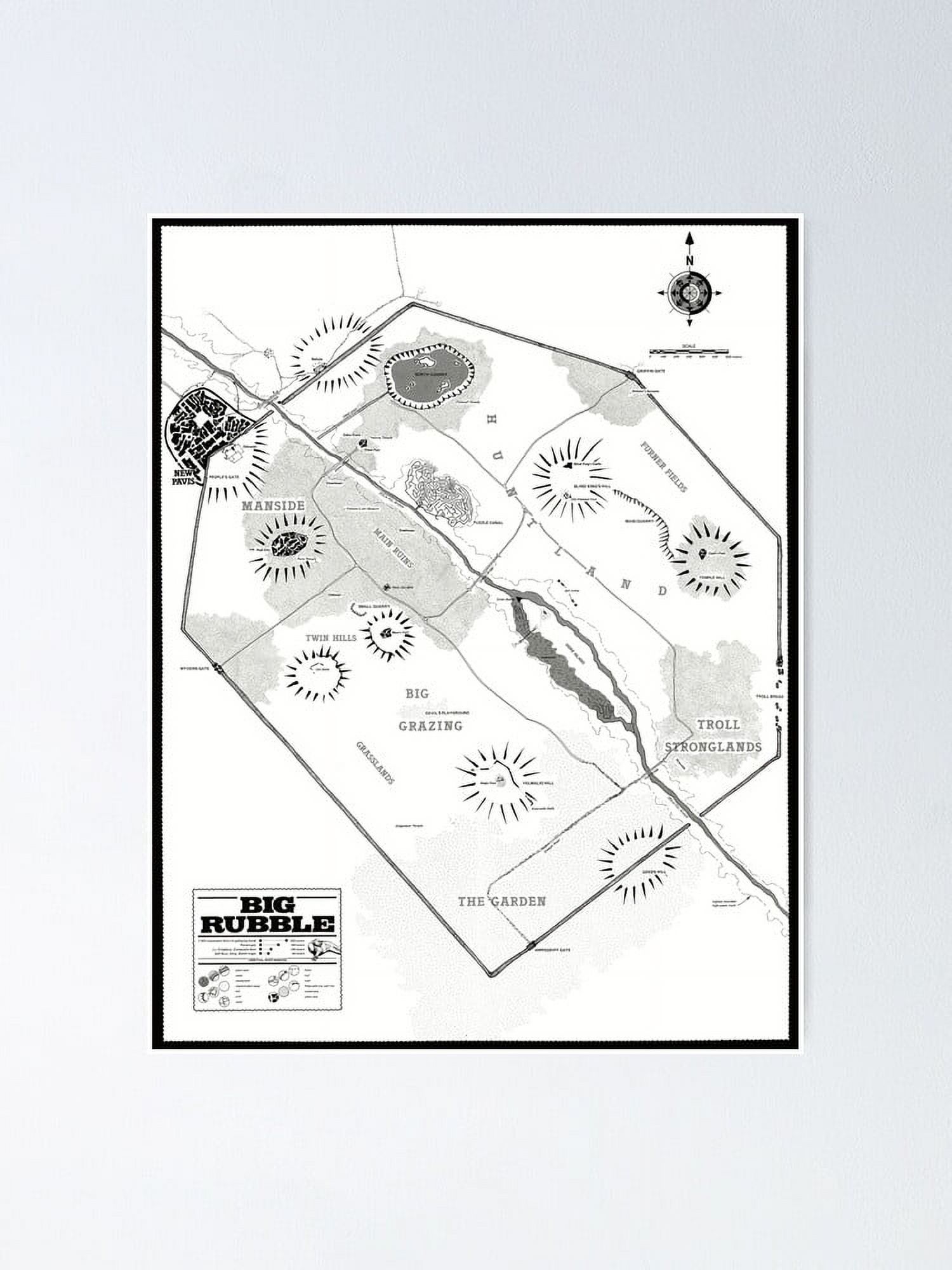 Map of The Big Rubble Poster - Walmart.com