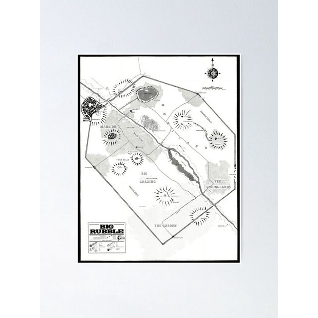 Map of The Big Rubble Poster - Walmart.com