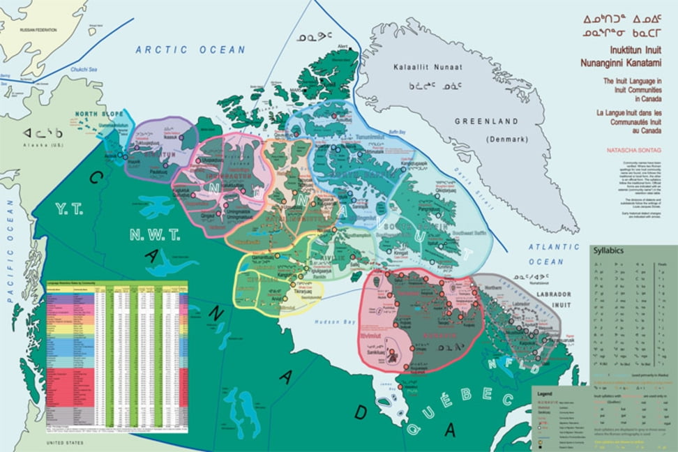 Map of the Inuit Language in Inuit Communities in Canada (Sheet map ...