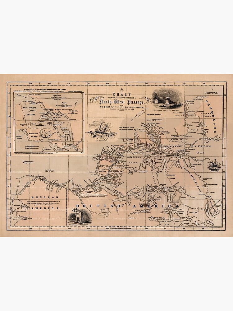 Map of the Northwest Passage 1856 Poster Framed-unframed - Walmart.com