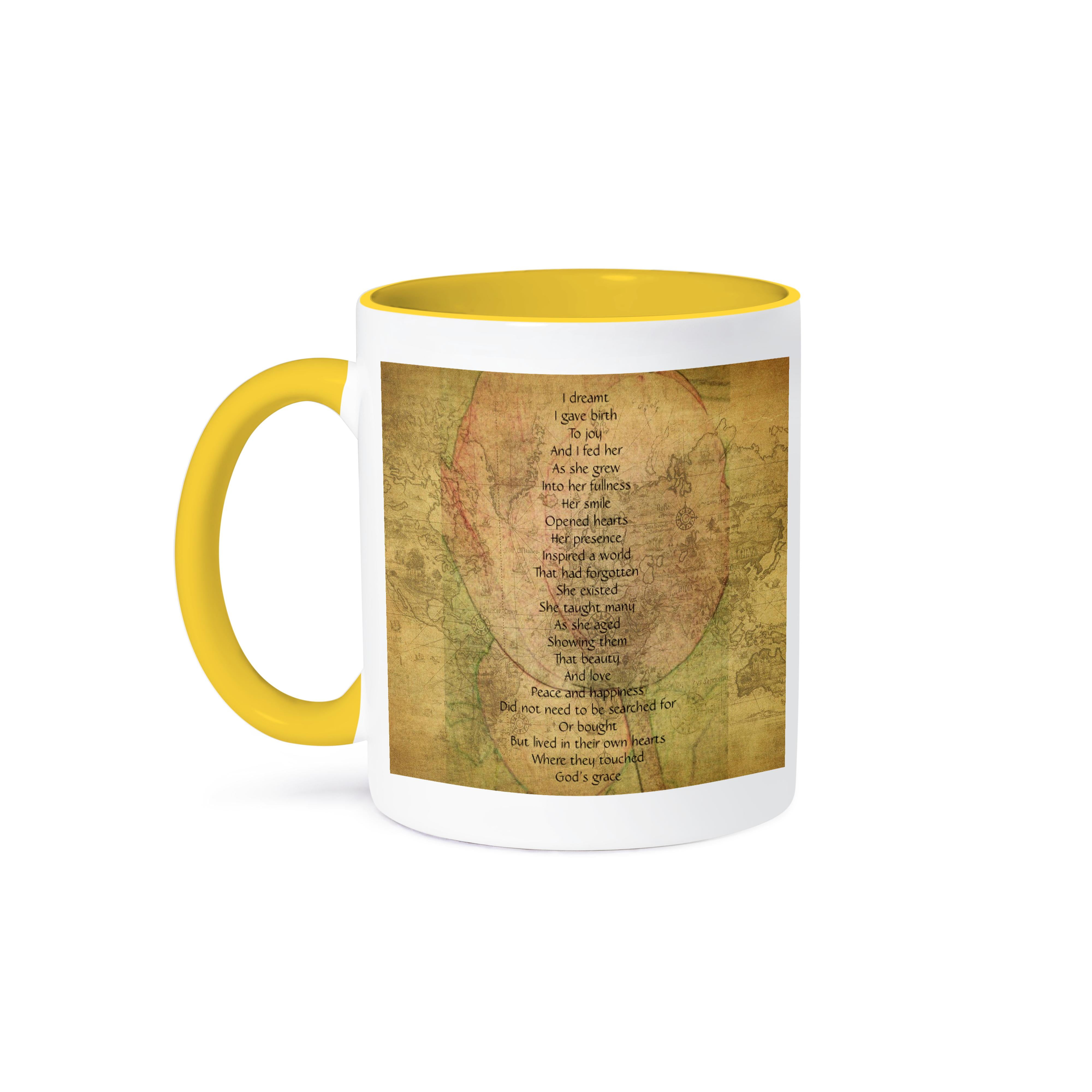 3dRose, Map of the World Joy s Birth Poem- Inspirational Poetry, 15oz ...