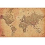Map of the World, vintage (mercator projection) Laminated Poster (36 x ...