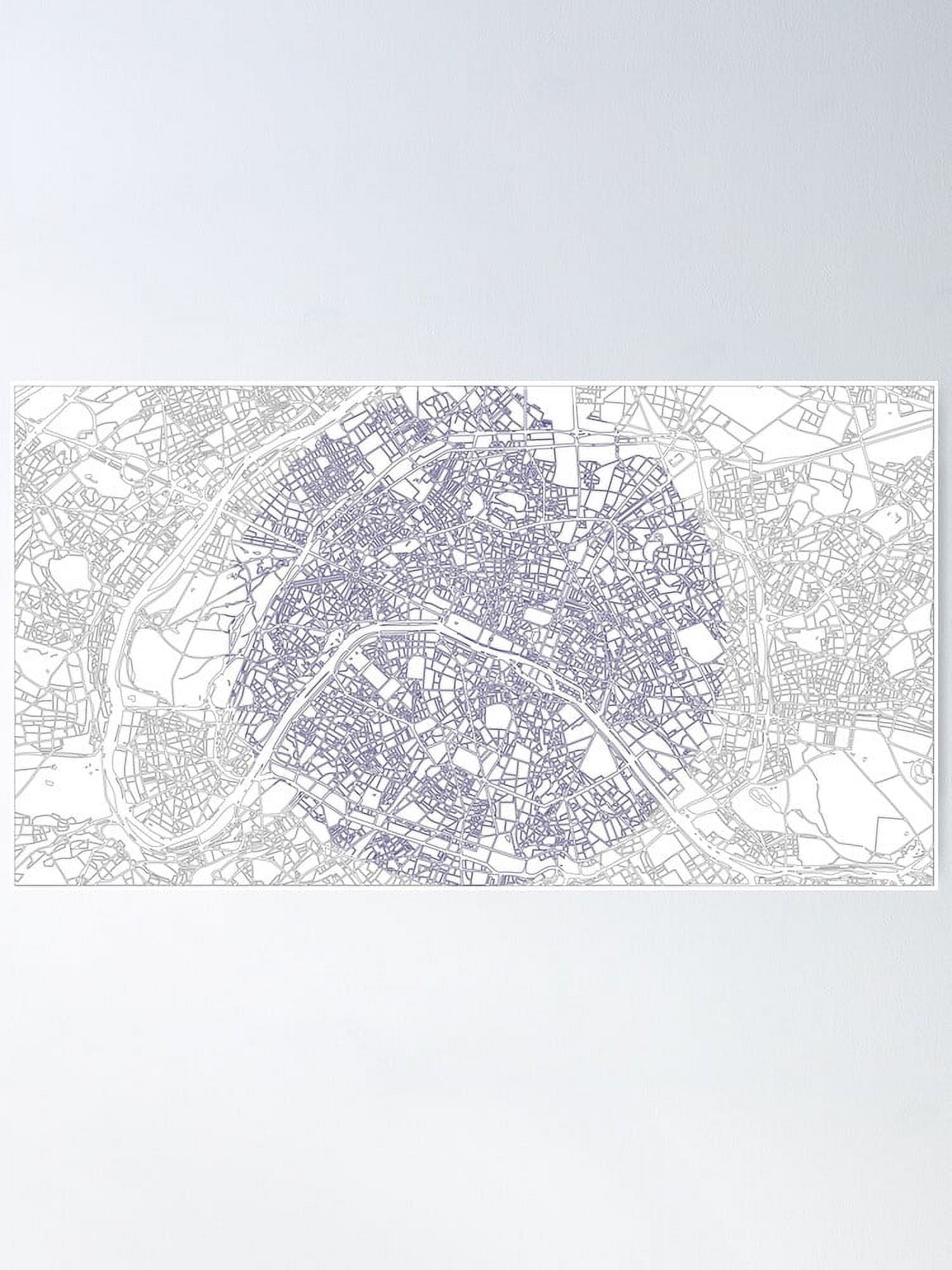 Map of the city of Paris, Italy Poster - Walmart.com