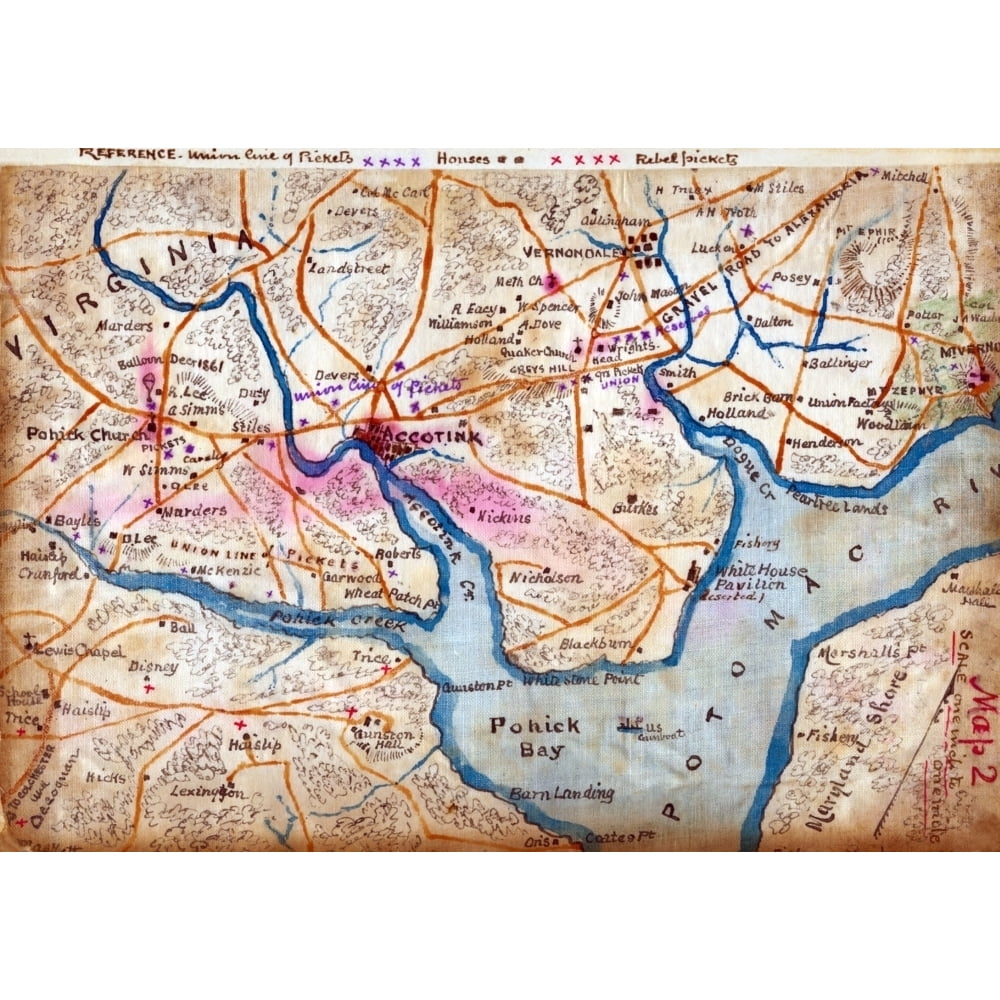 Map of the lower Potomac River showing picket lines January 1862 Poster ...