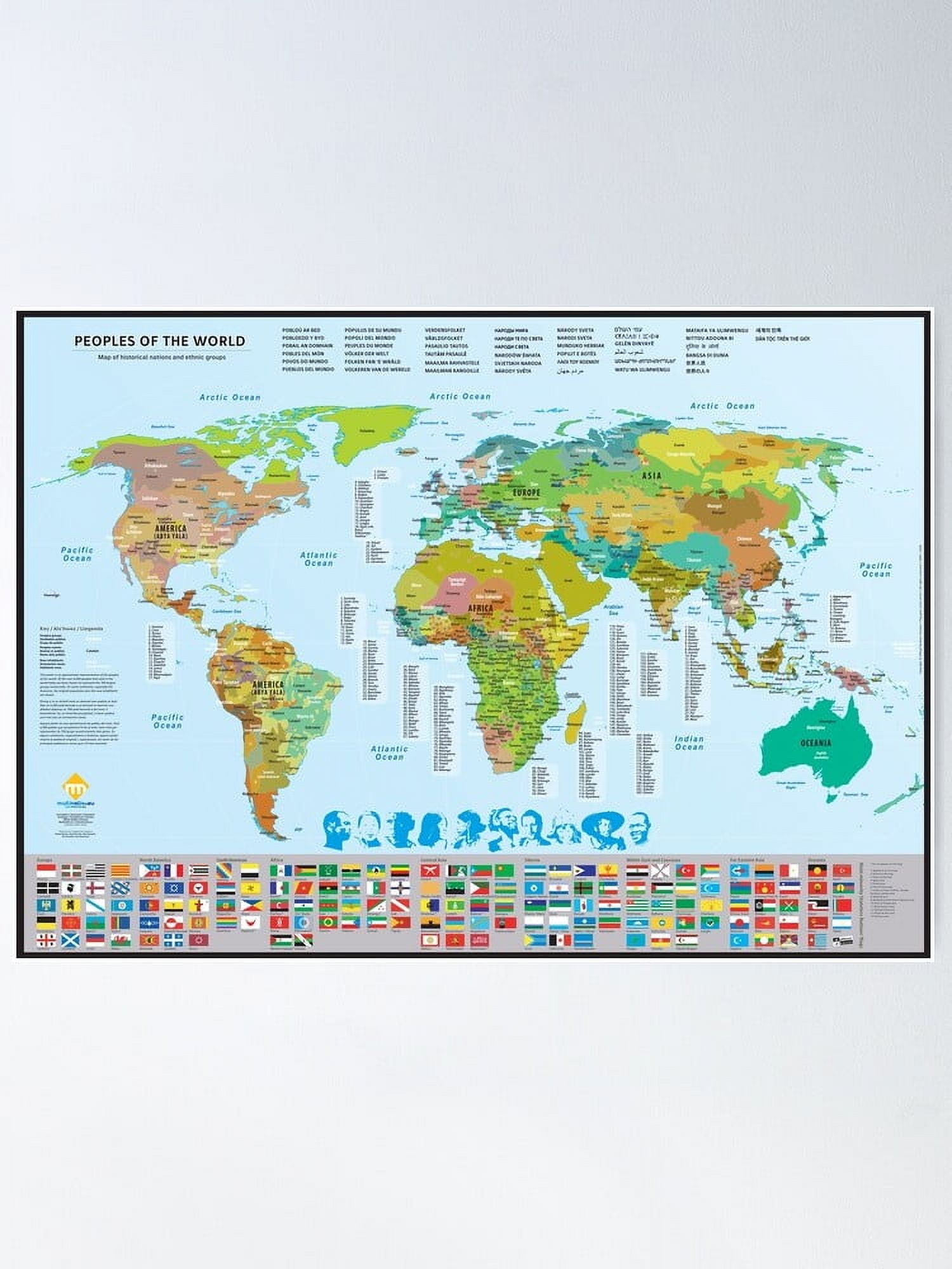 Map of the peoples of the world Poster - Walmart.com