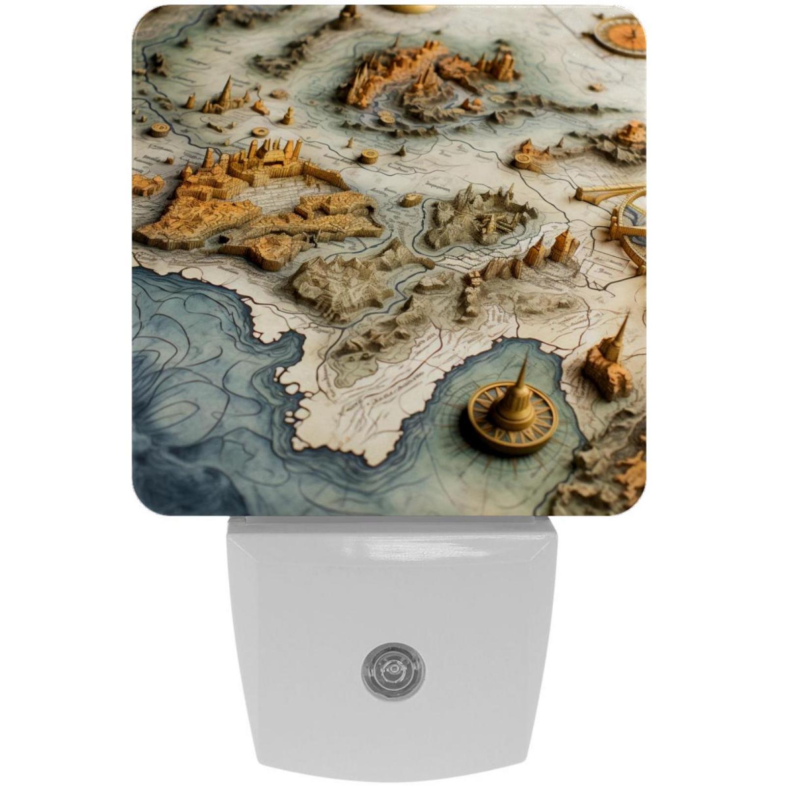 Map section LED Square Night Light - Small and Bright Square-shaped LED ...