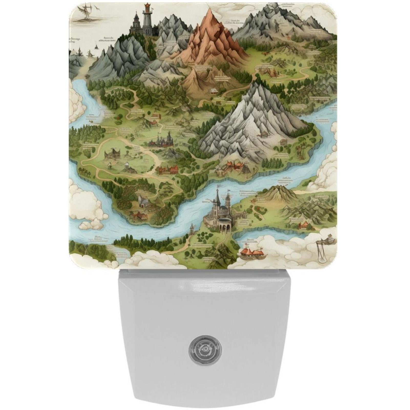 Map section LED Square Night Light - Small and Bright Square-shaped LED ...