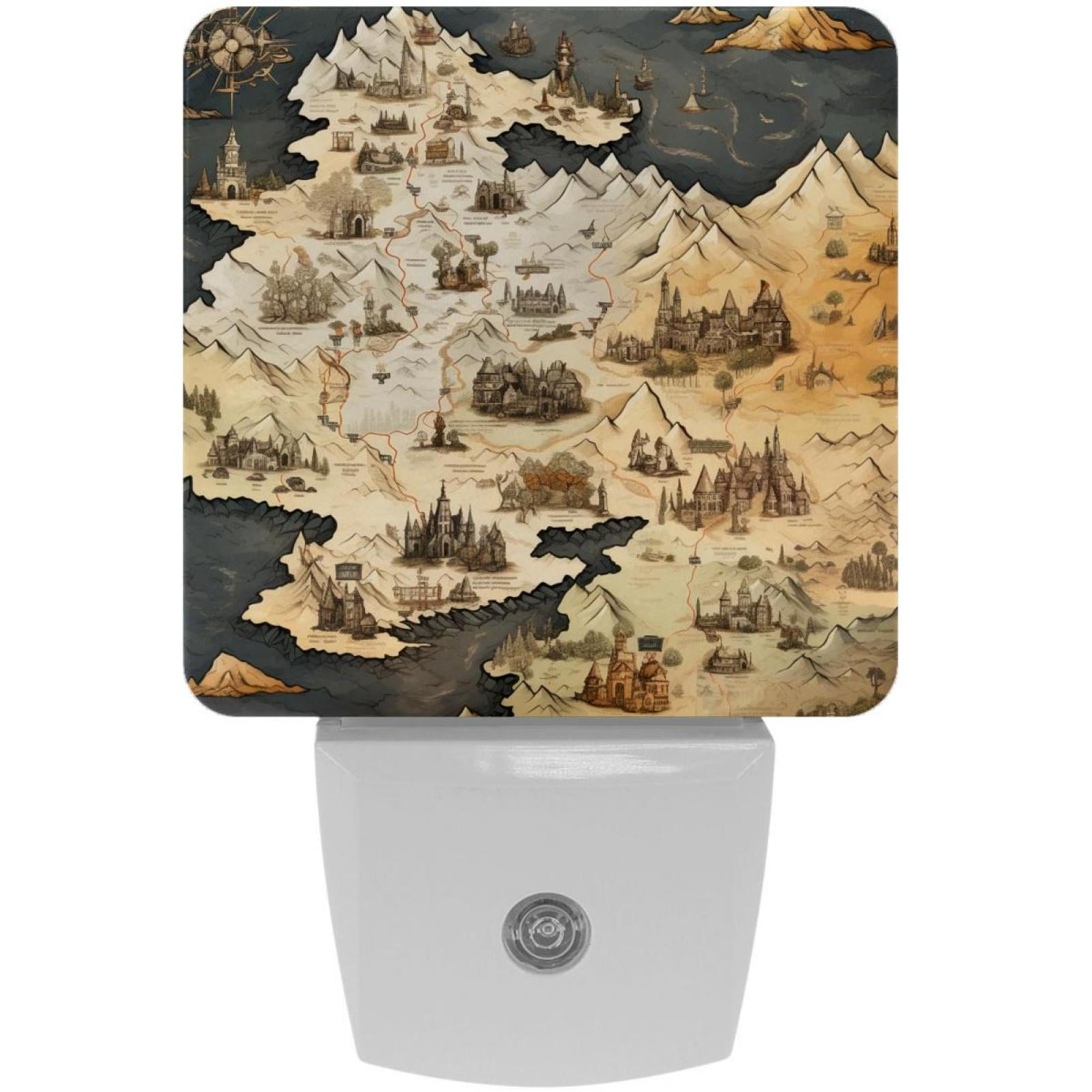 Map section LED Square Night Lights - Bedside Lighting Solution for a ...