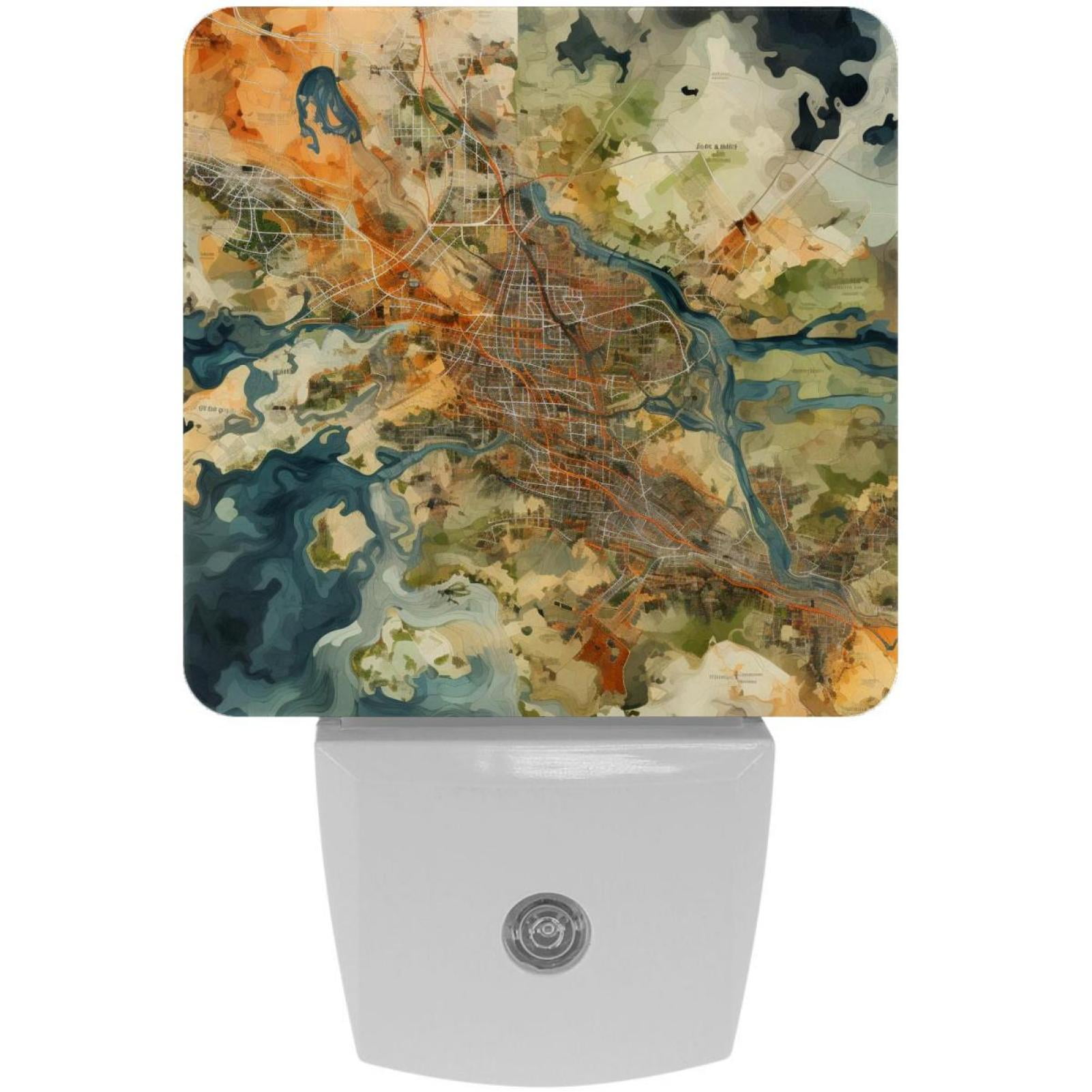 Map section LED Square Night Lights - Energy Efficient Bedside Lamp ...
