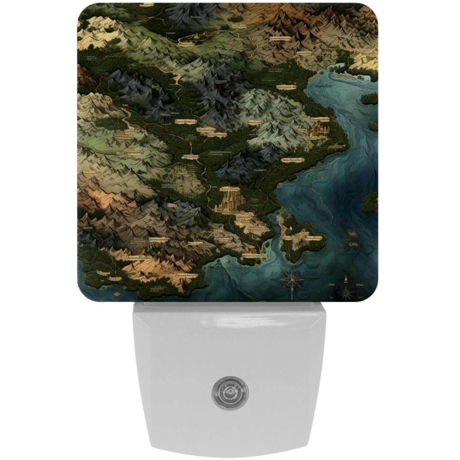 Map section LED Square Night Lights - Modern and Versatile Plug-in ...