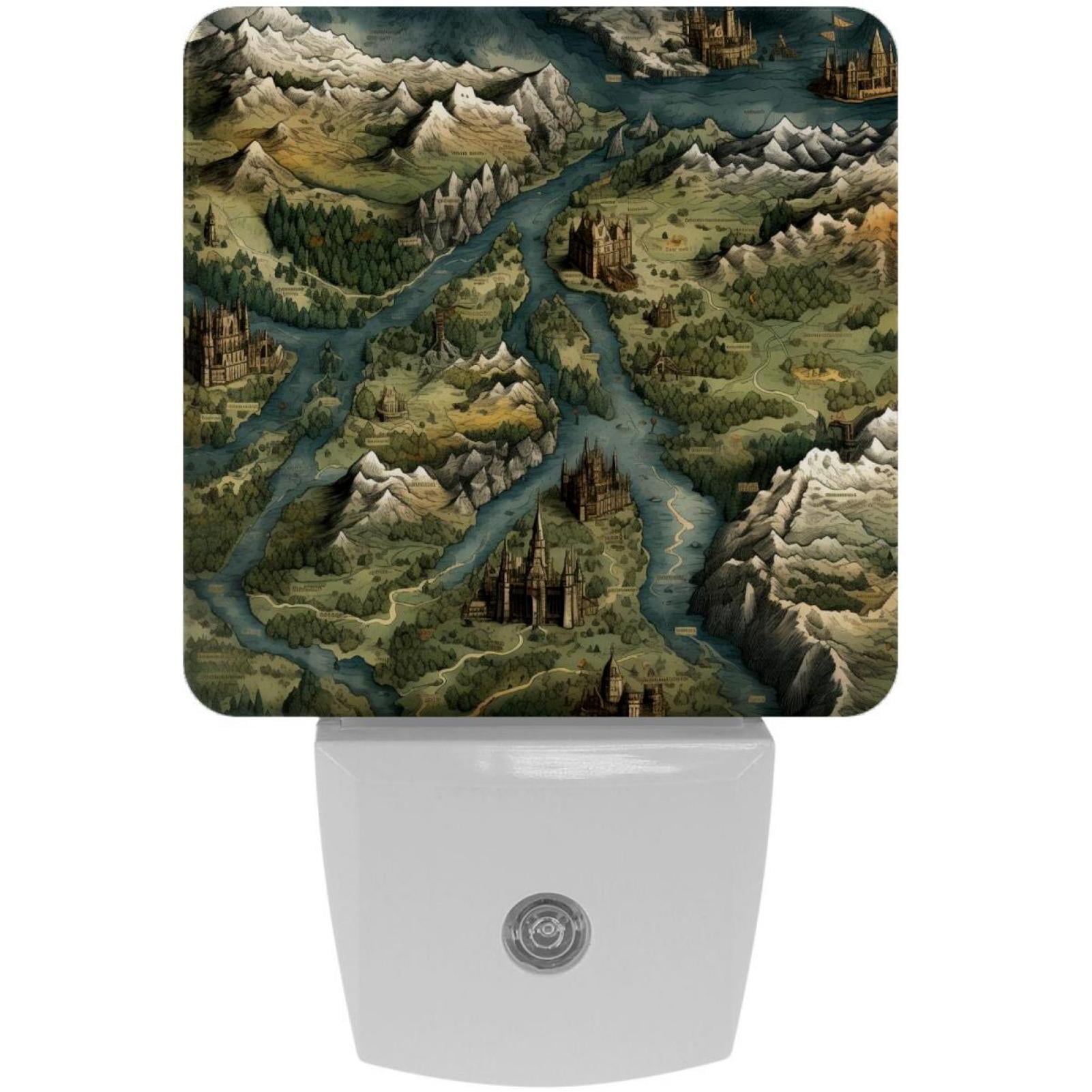 Map section LED Square Night Lights - Portable and Stylish for Bedroom ...