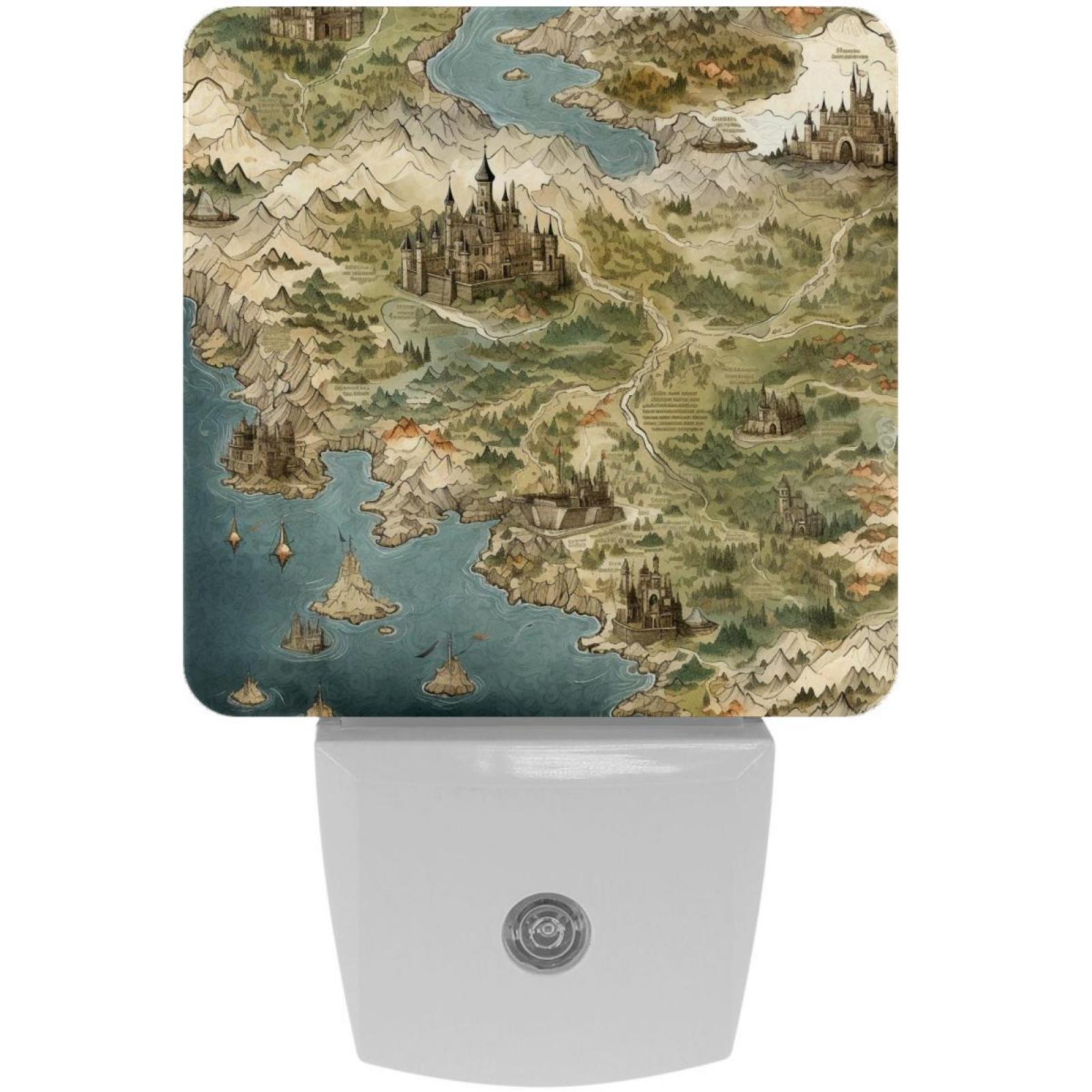Map section LED Square Night Lights - Portable and Stylish for Bedroom ...