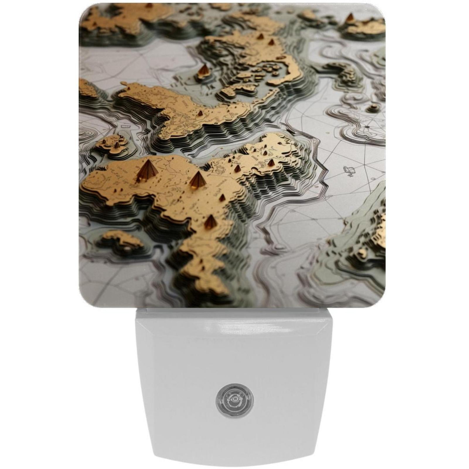 Map section LED Square Night Lights - Stylish and Energy-Efficient ...