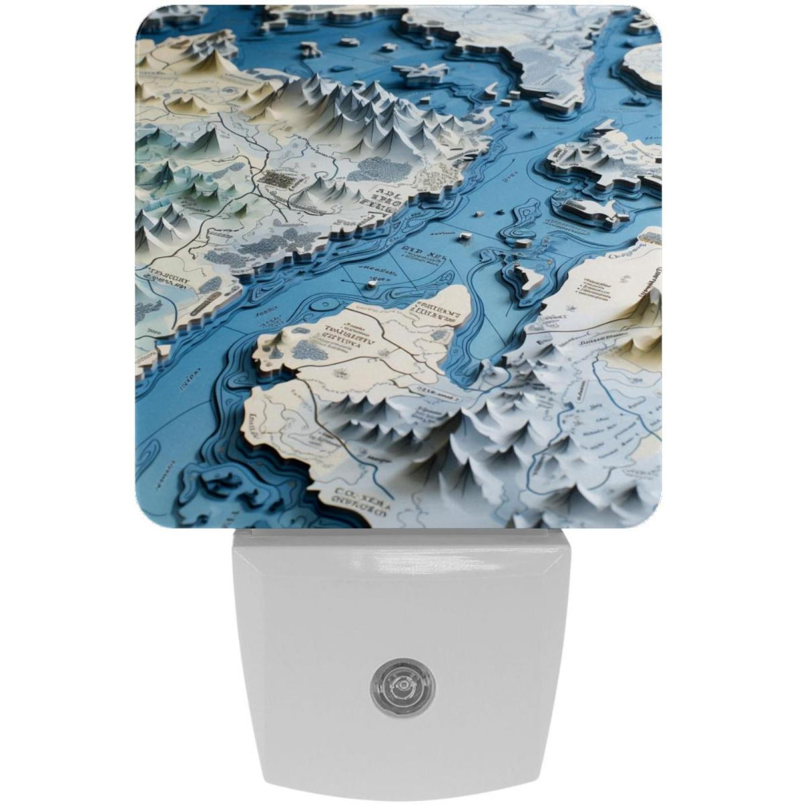 Map section LED Square Night Lights - Stylish and Energy-Efficient Room ...