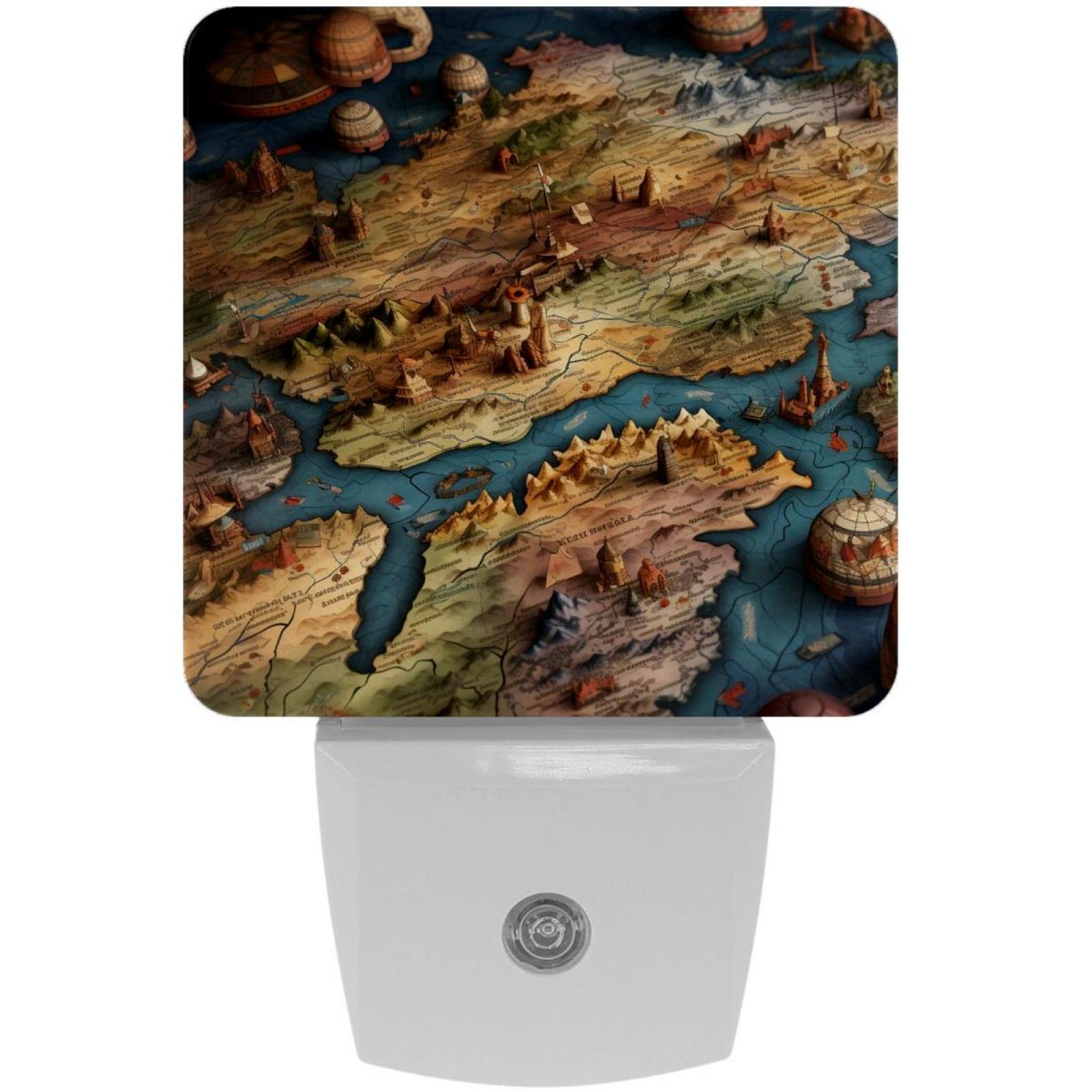 Map section LED Square Night Lights - Stylish and Functional Nightlight ...