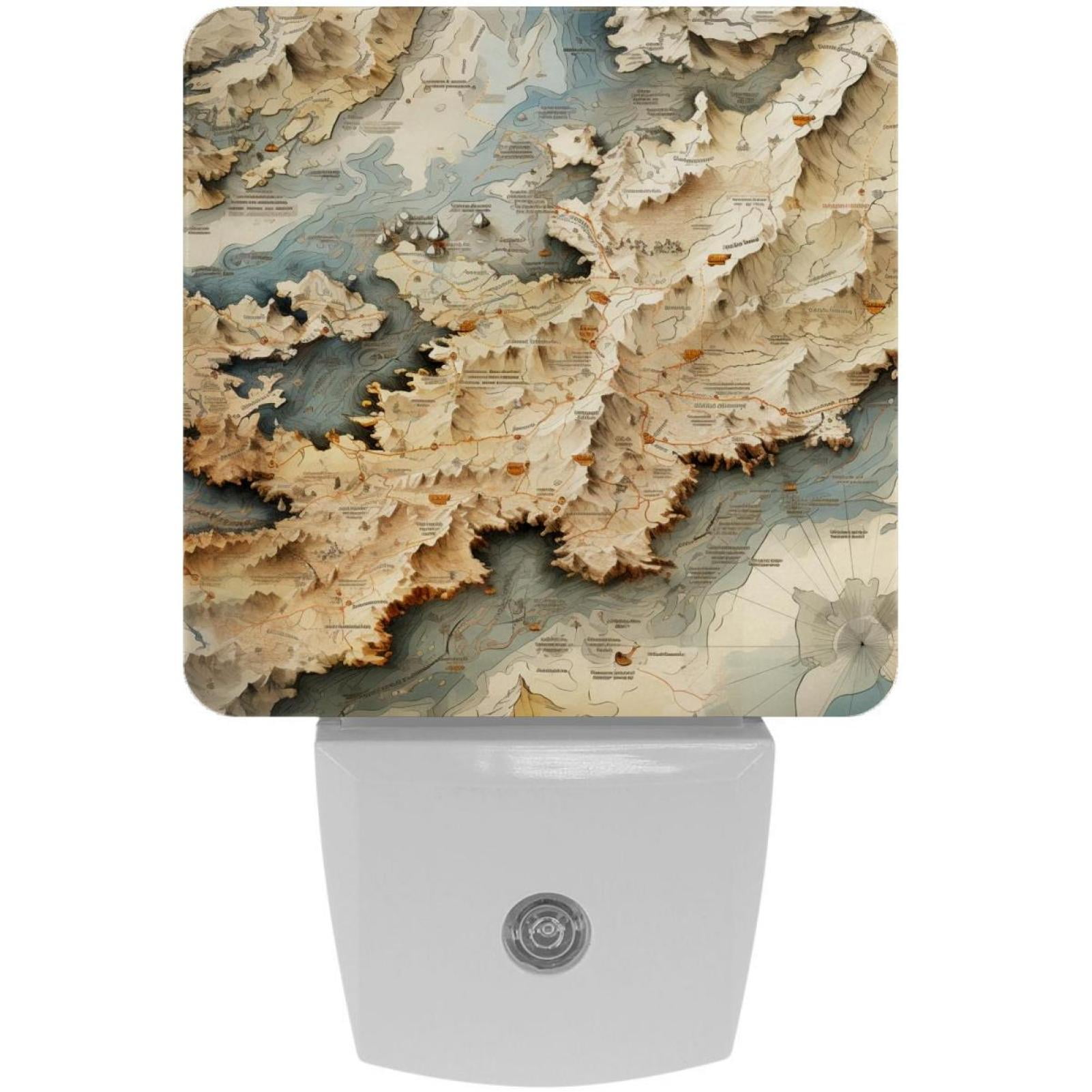 Map section LED Square Night Lights - Stylish and Functional Nightlight ...