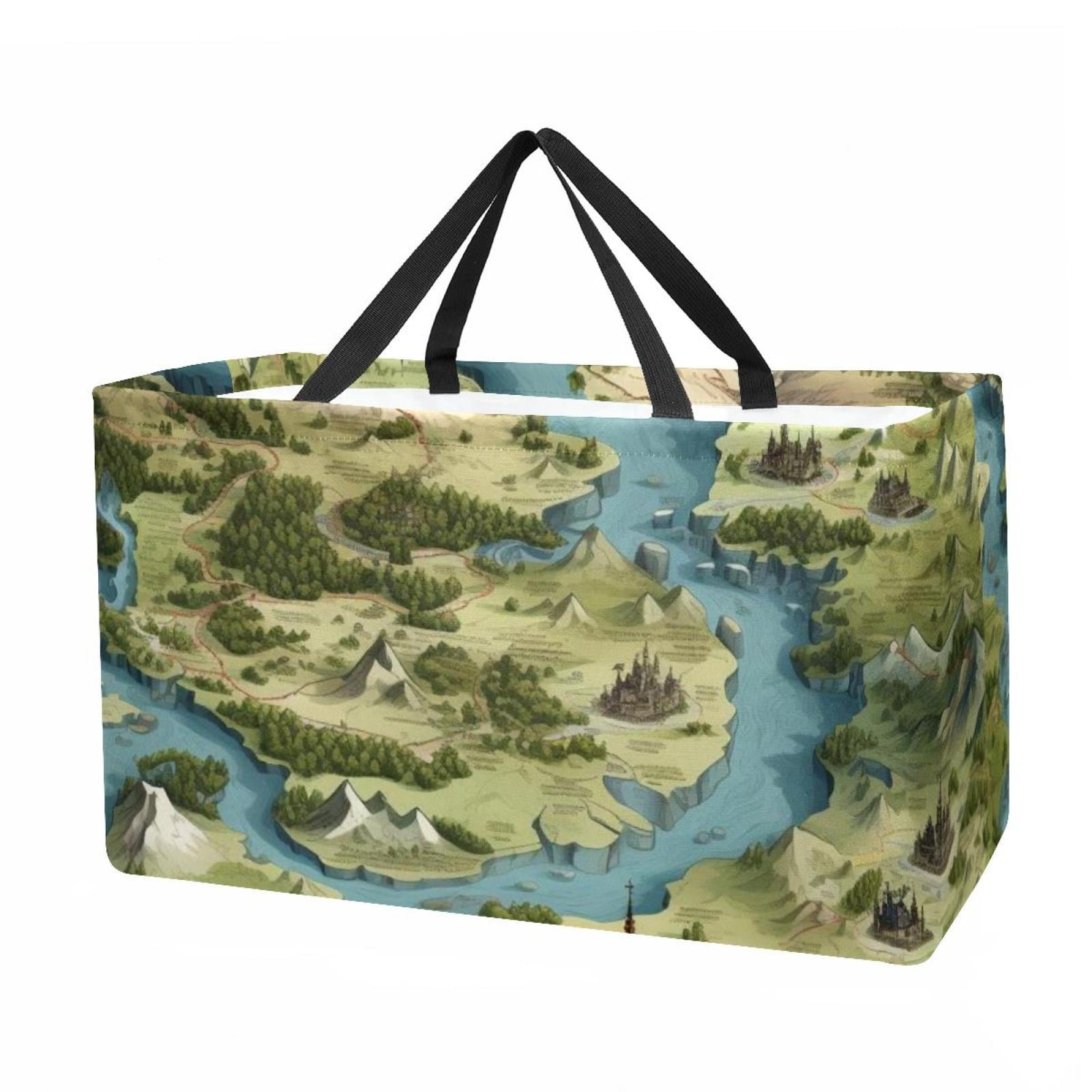 Map section Large Capacity Reusable Foldable Laundry Bag & Picnic ...