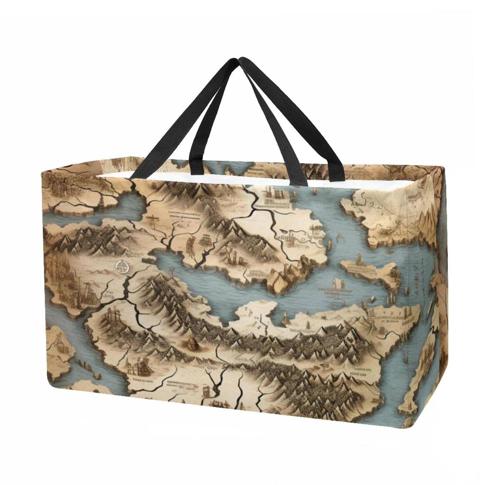 Map section Large Capacity Reusable Foldable Oxford Cloth Beach Bag ...