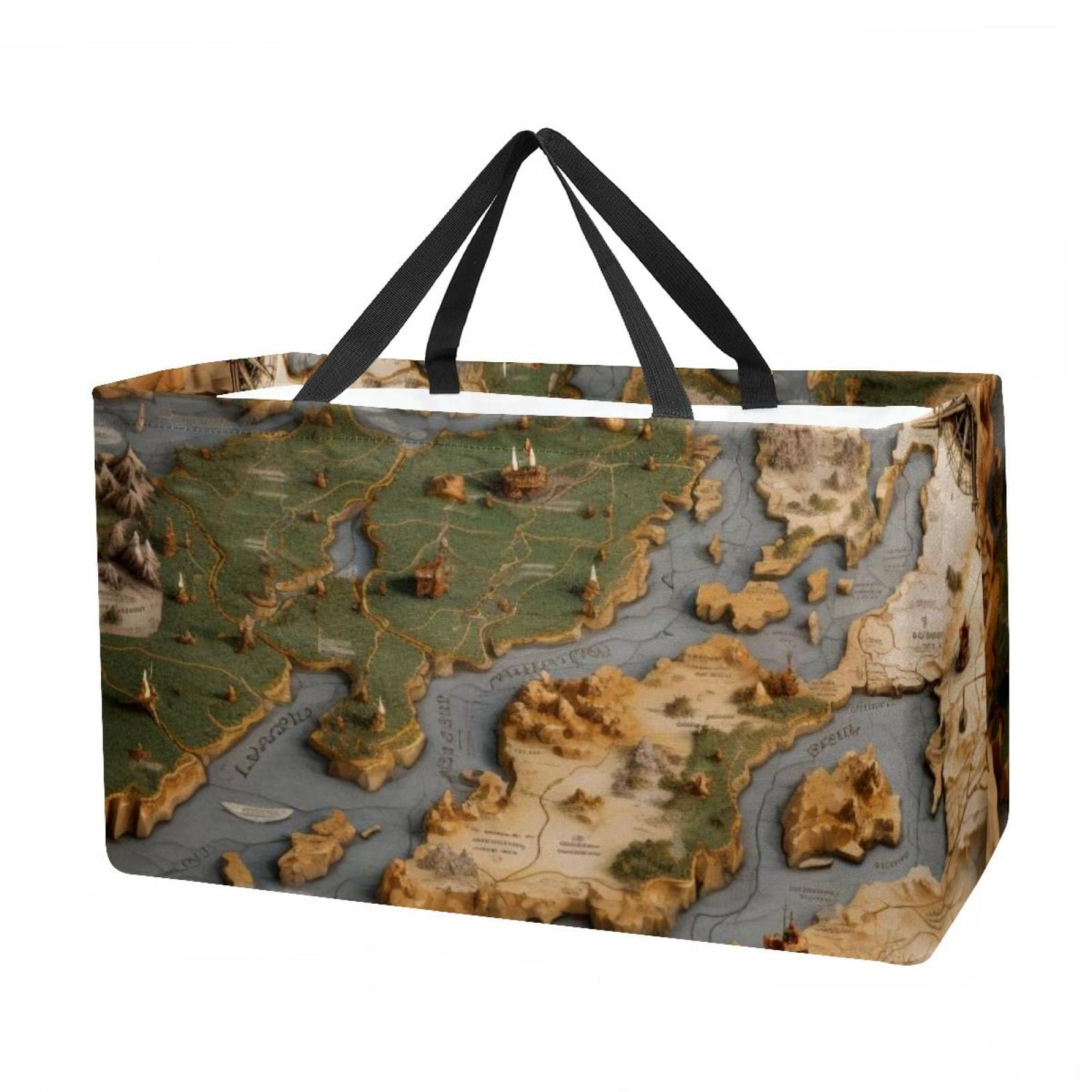 Map section Large Capacity Reusable Foldable Oxford Cloth Shopping Bag ...