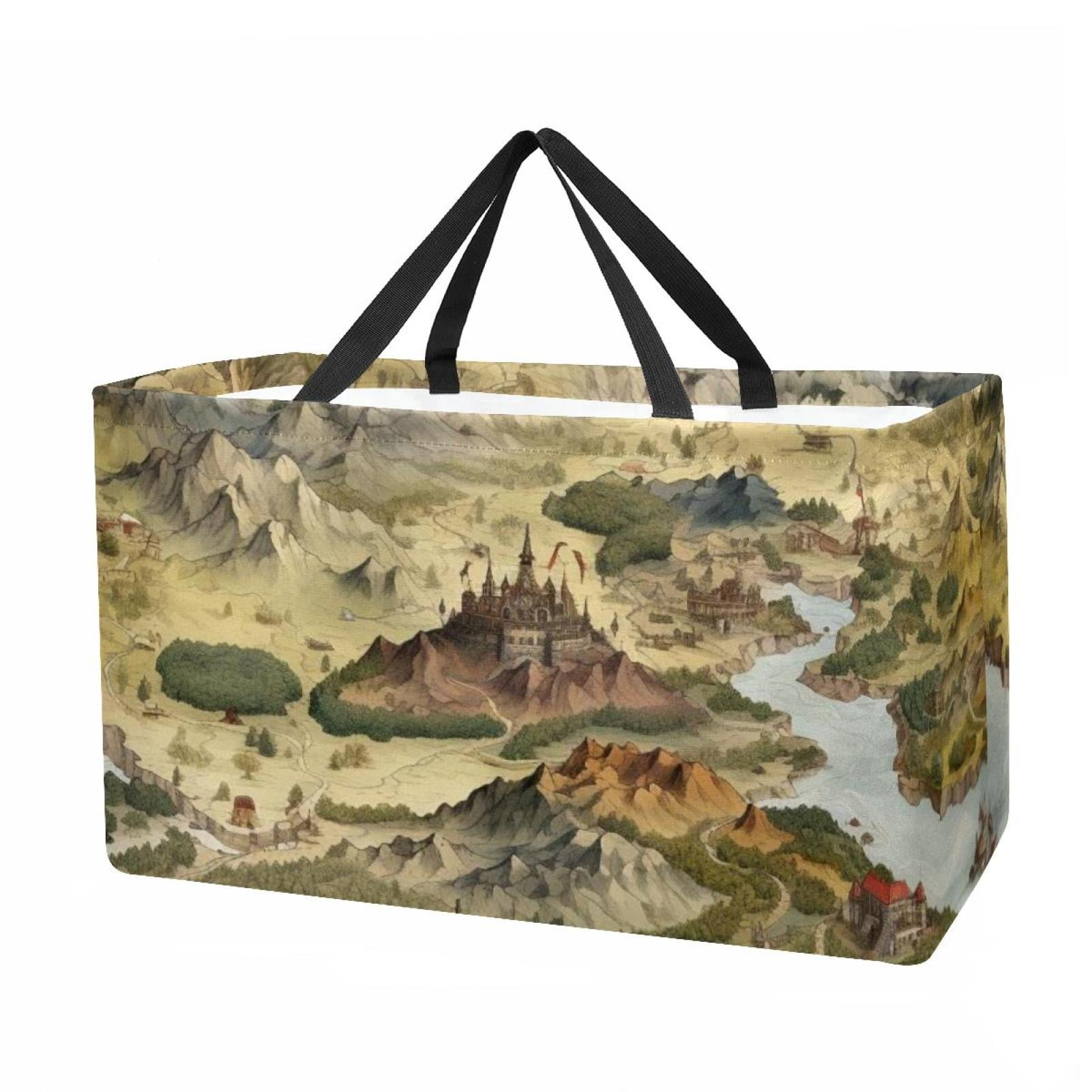 Map section Large Capacity Reusable Foldable Oxford Cloth Shopping Bag ...