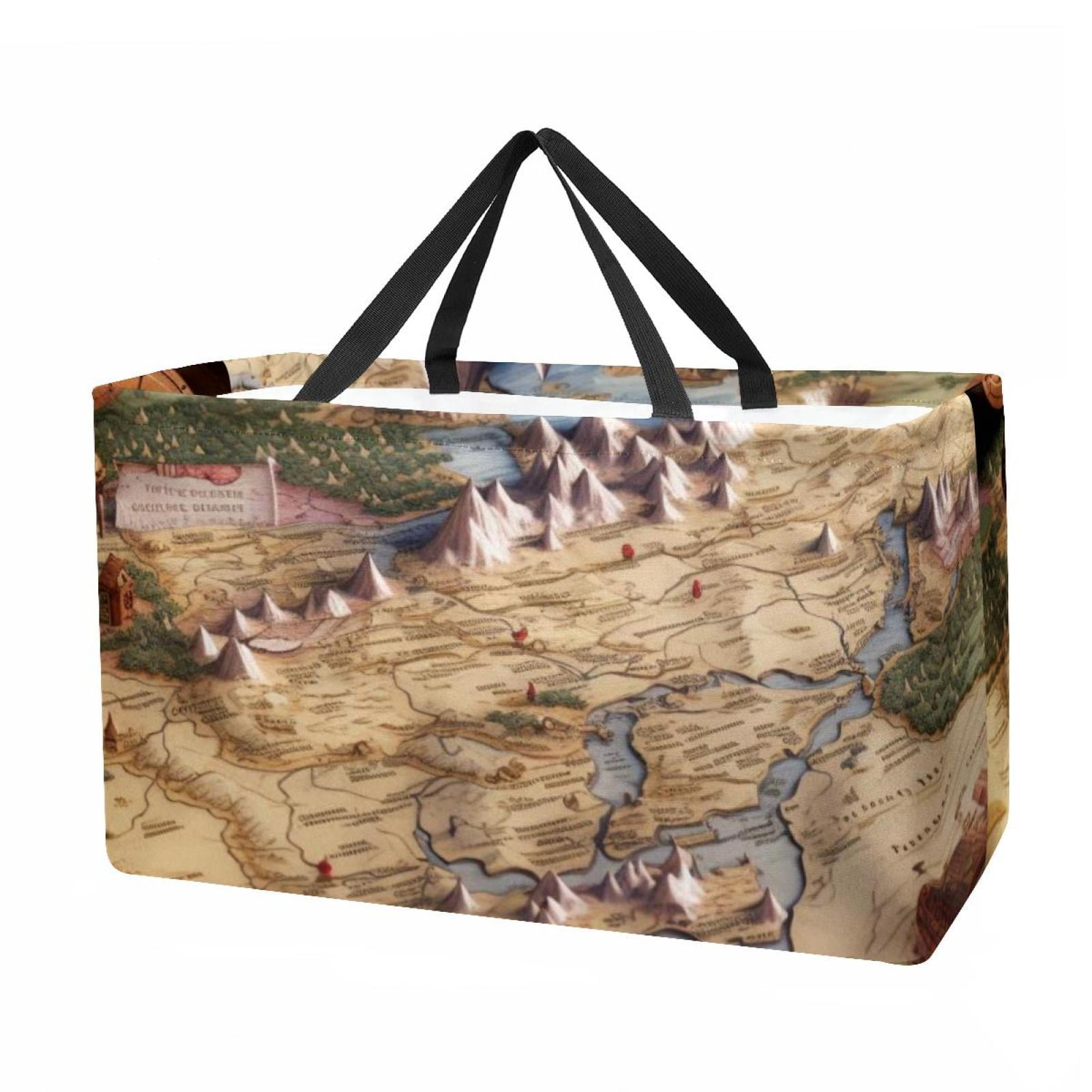 Map section Large Capacity Reusable Foldable Oxford Cloth Shopping Bag ...