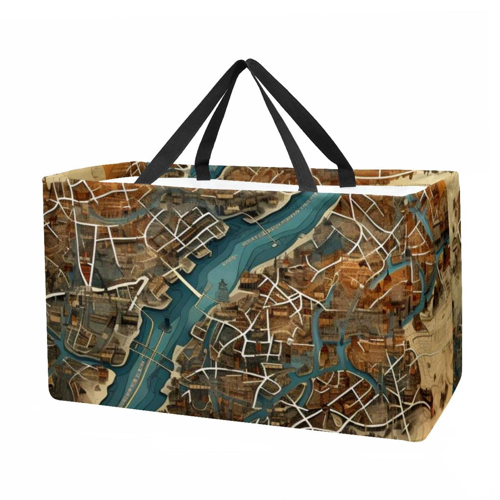 Map section Large Capacity Reusable Foldable Oxford Cloth Storage Bins ...