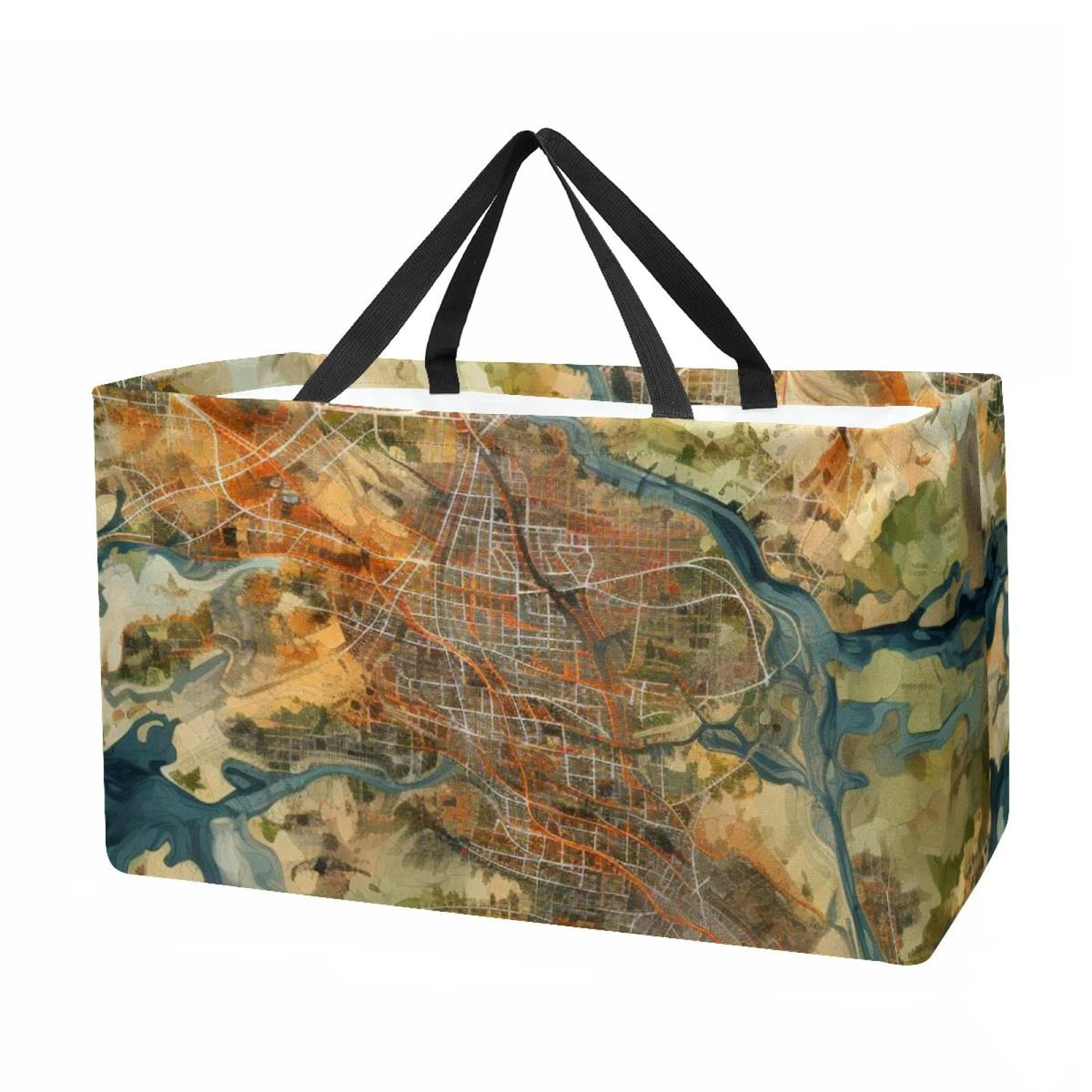 Map section Large Capacity Reusable Foldable Oxford Cloth Storage Bins ...