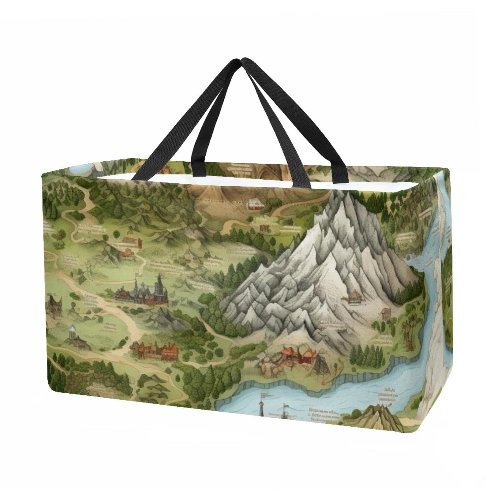 Map section Portable Reusable Collapsible Bucket Picnic Basket Grocery ...