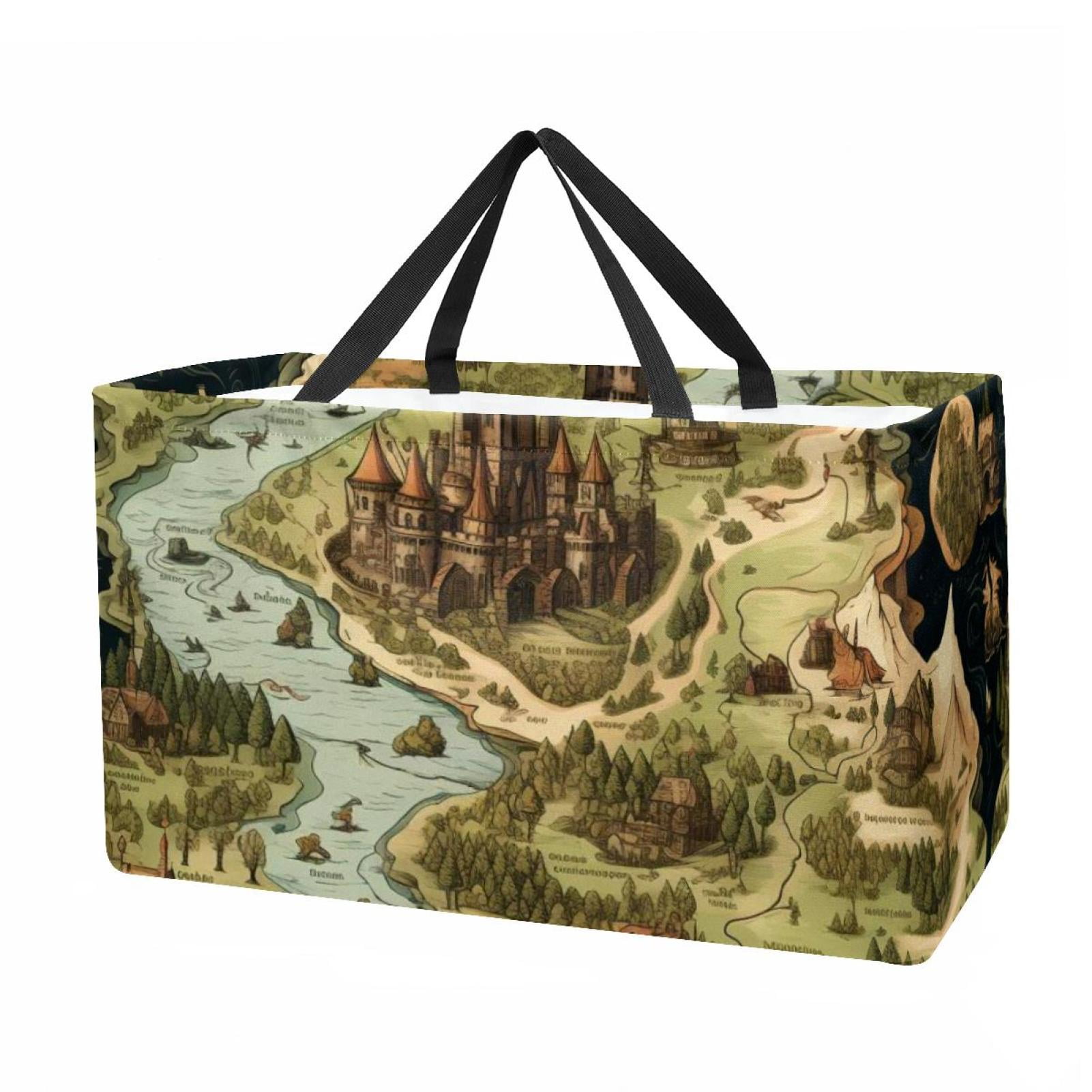 Map section Reusable Foldable Oxford Cloth Grocery Baskets Grocery Bags ...