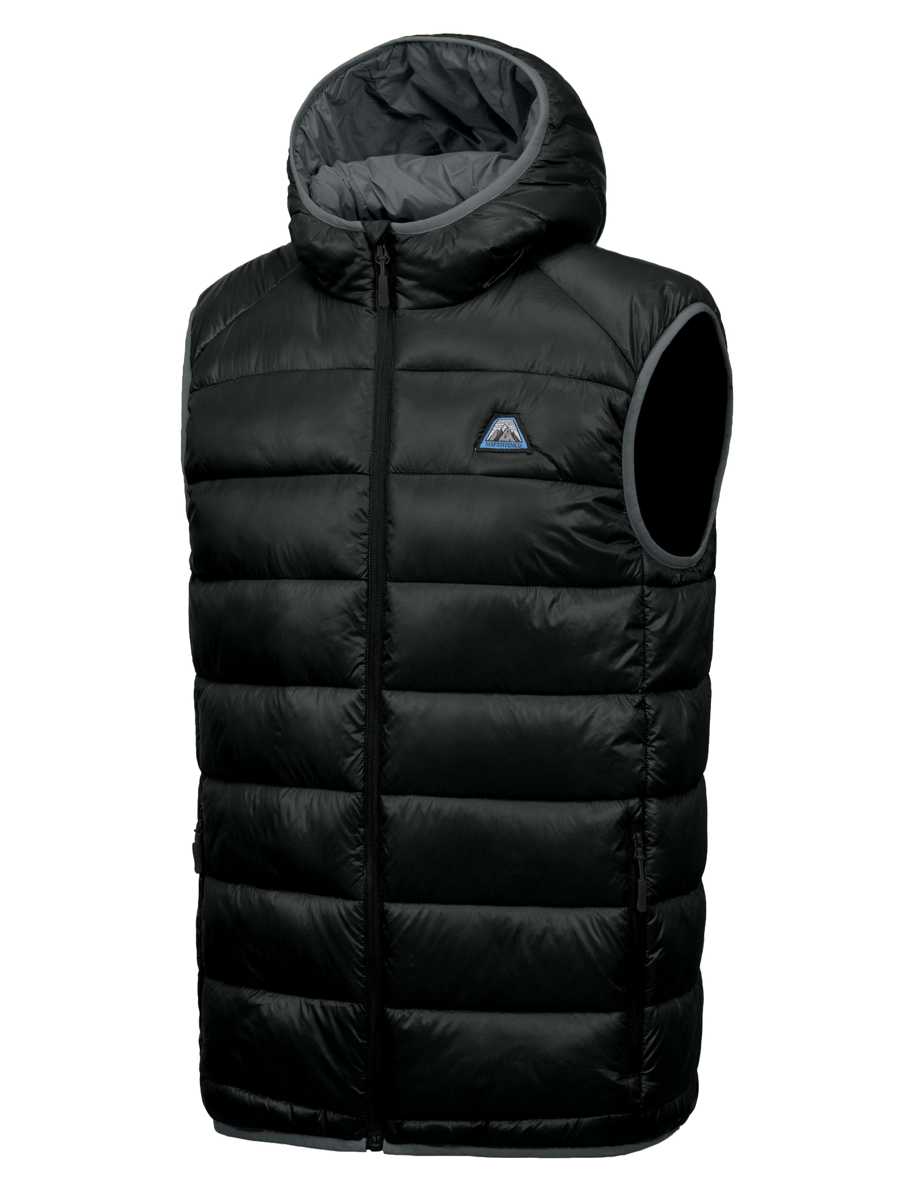 Mapamyumco Men’s Lightweight Puffer Vest with Hood, Water-Resistant ...
