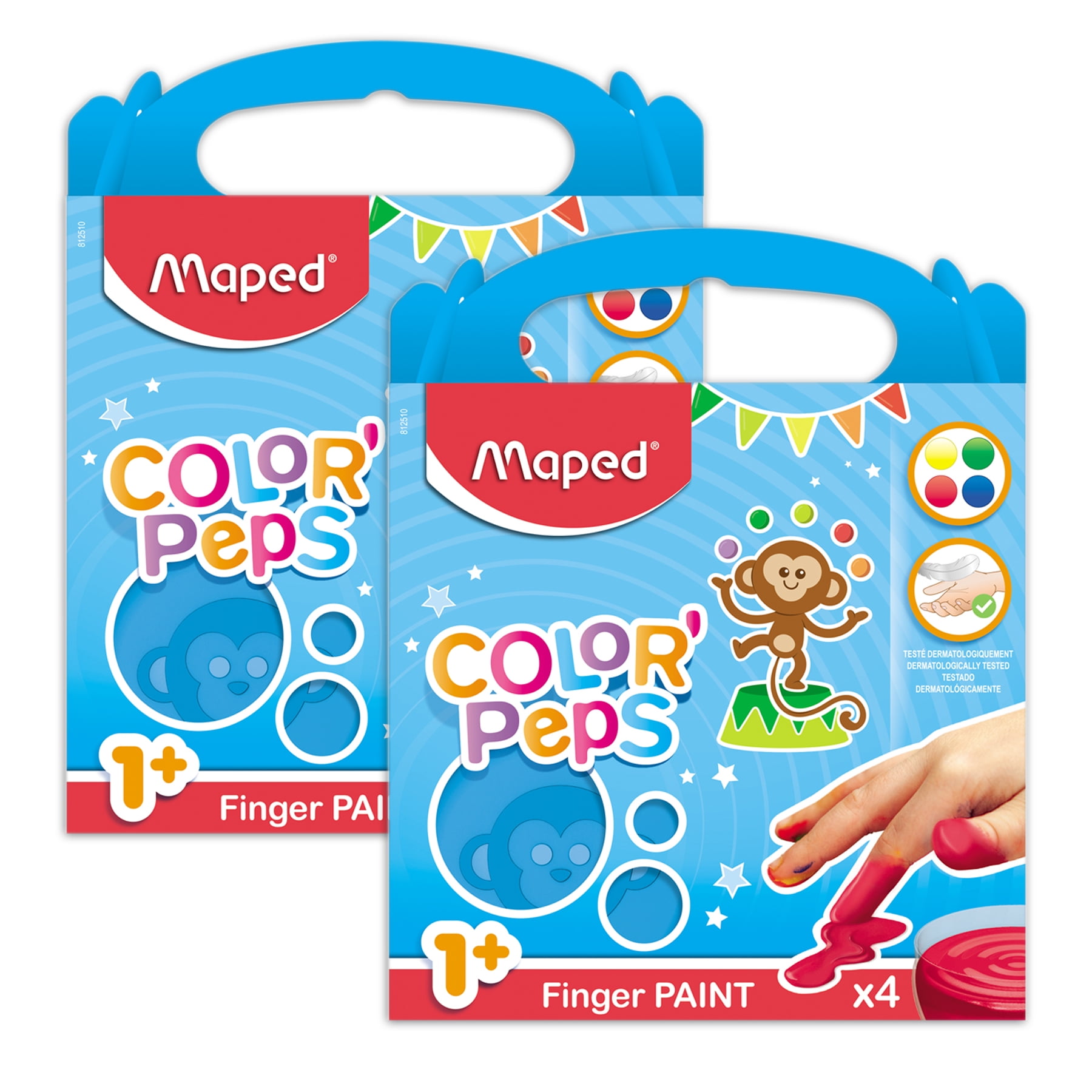 Maped Color'Peps My First Premium Finger Paint Assorted Colors 3 oz 4 ...