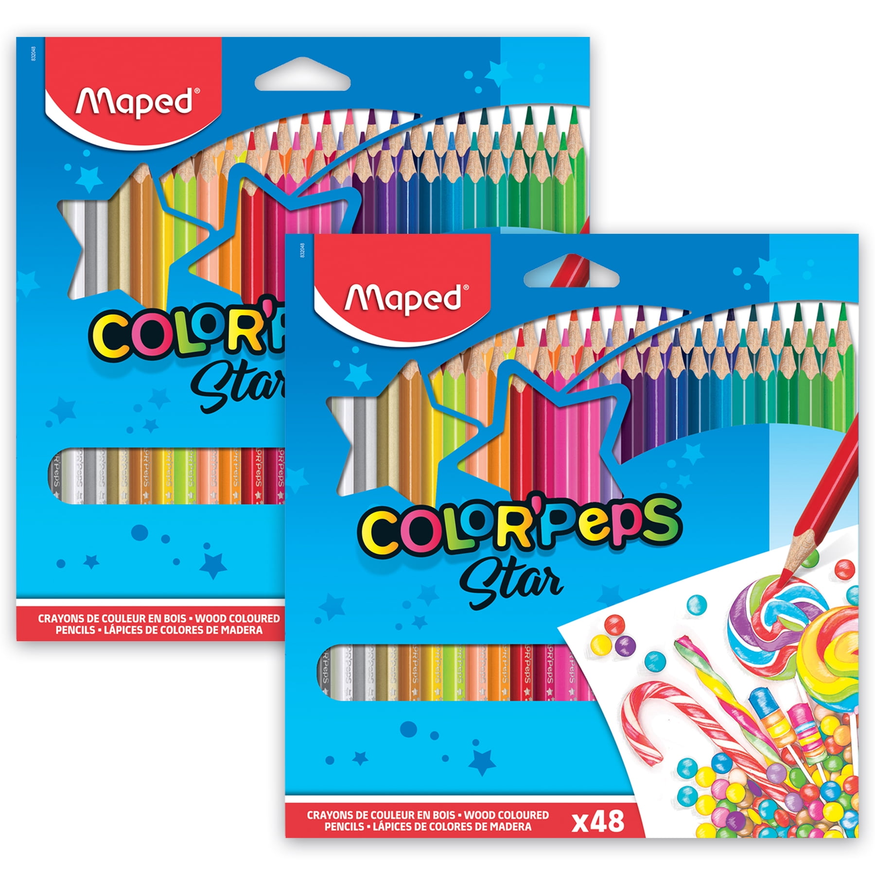 Maped Color'Peps Triangular Colored Pencils, Assorted Colors (96 Count ...