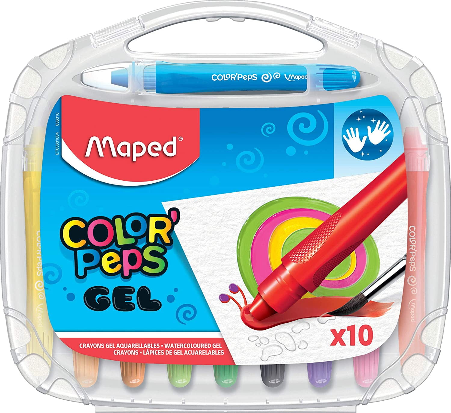 Maped Color'Peps Watercolor Gel Retractable Crayons, Pack of 10 ...