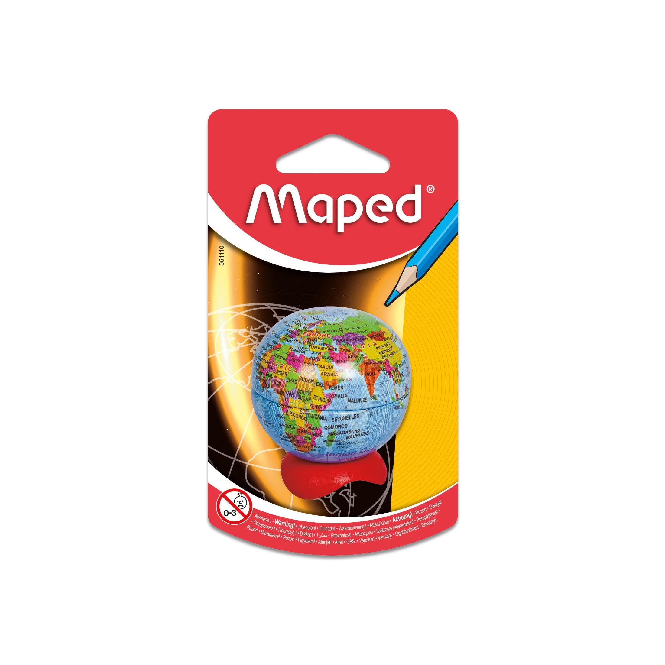 Maped Helix USA MAP034751TA Globe 1 Hole Metal Pencil Sharpener, Multi ...